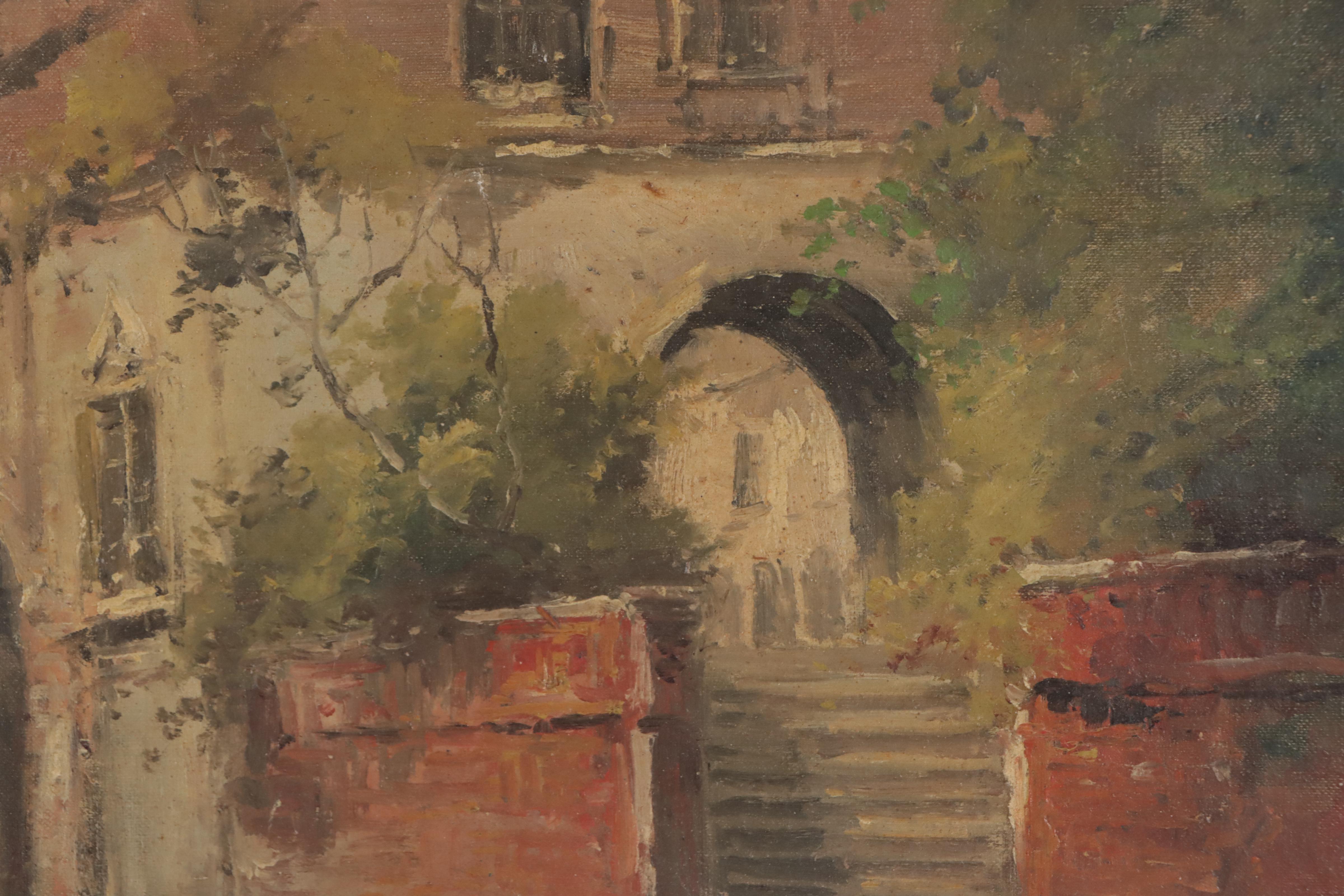 Virgilio Ripari Oil Painting of Venice Canal Scene | EBTH