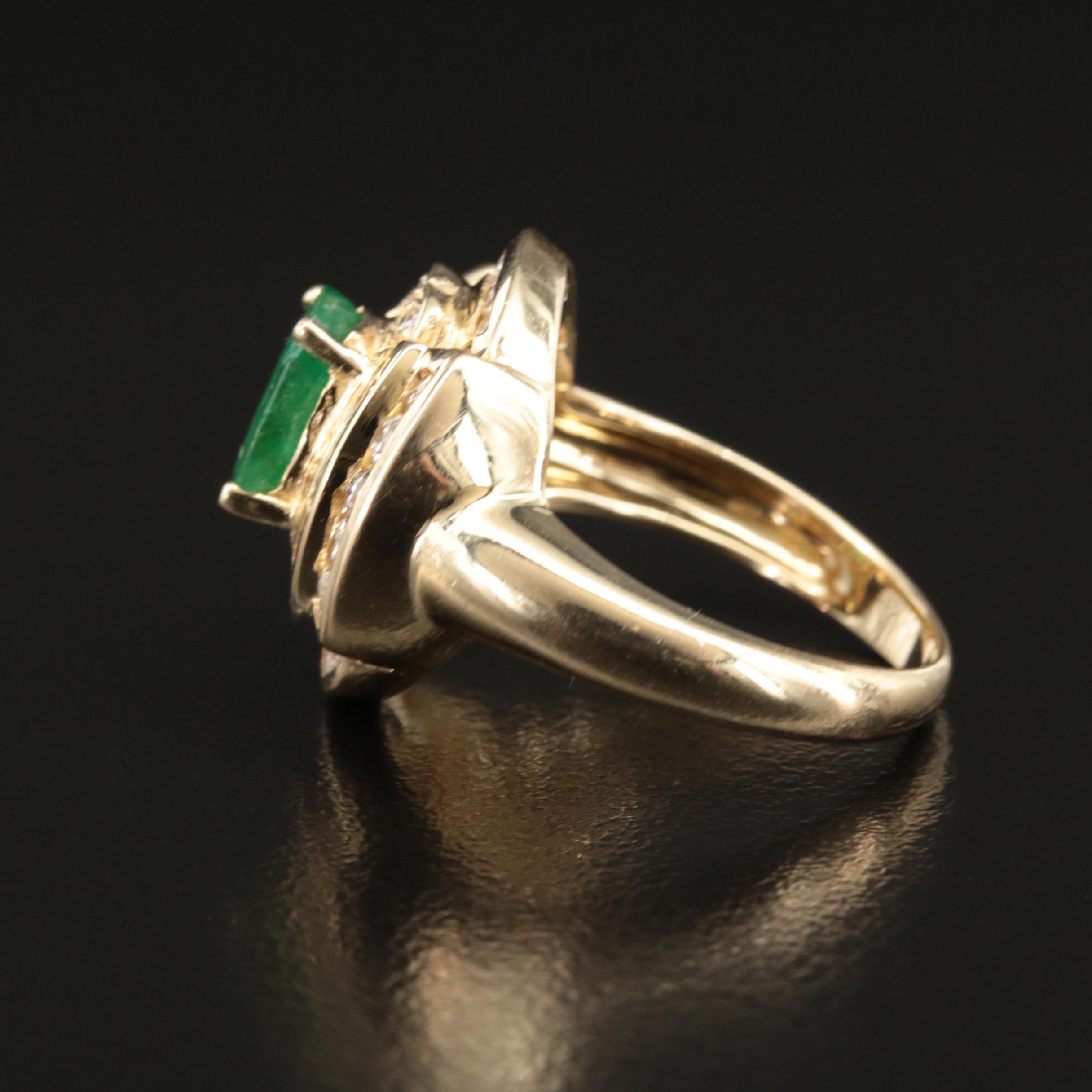 14K Emerald and Diamond Ring | EBTH