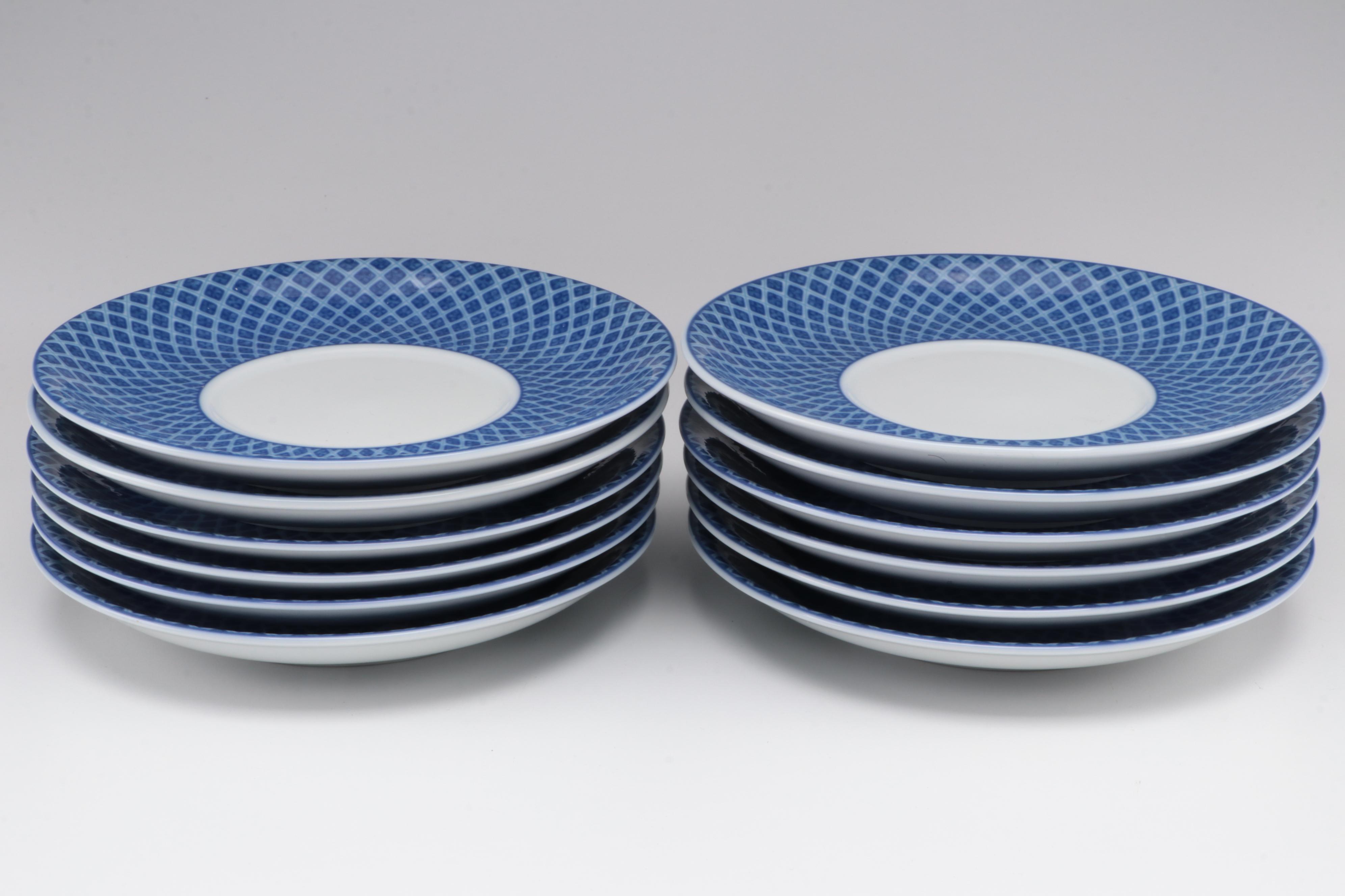 Mottahedeh "Blue Dragon" Lattice Rim Porcelain Saucers | EBTH