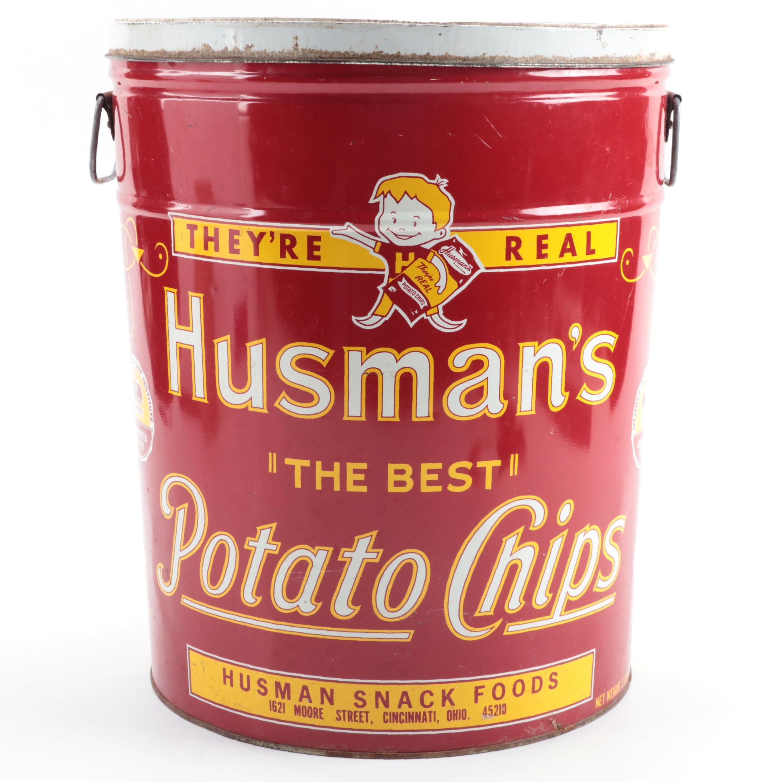 Husman's Potato Chip Tin, Mid-20th Century | EBTH