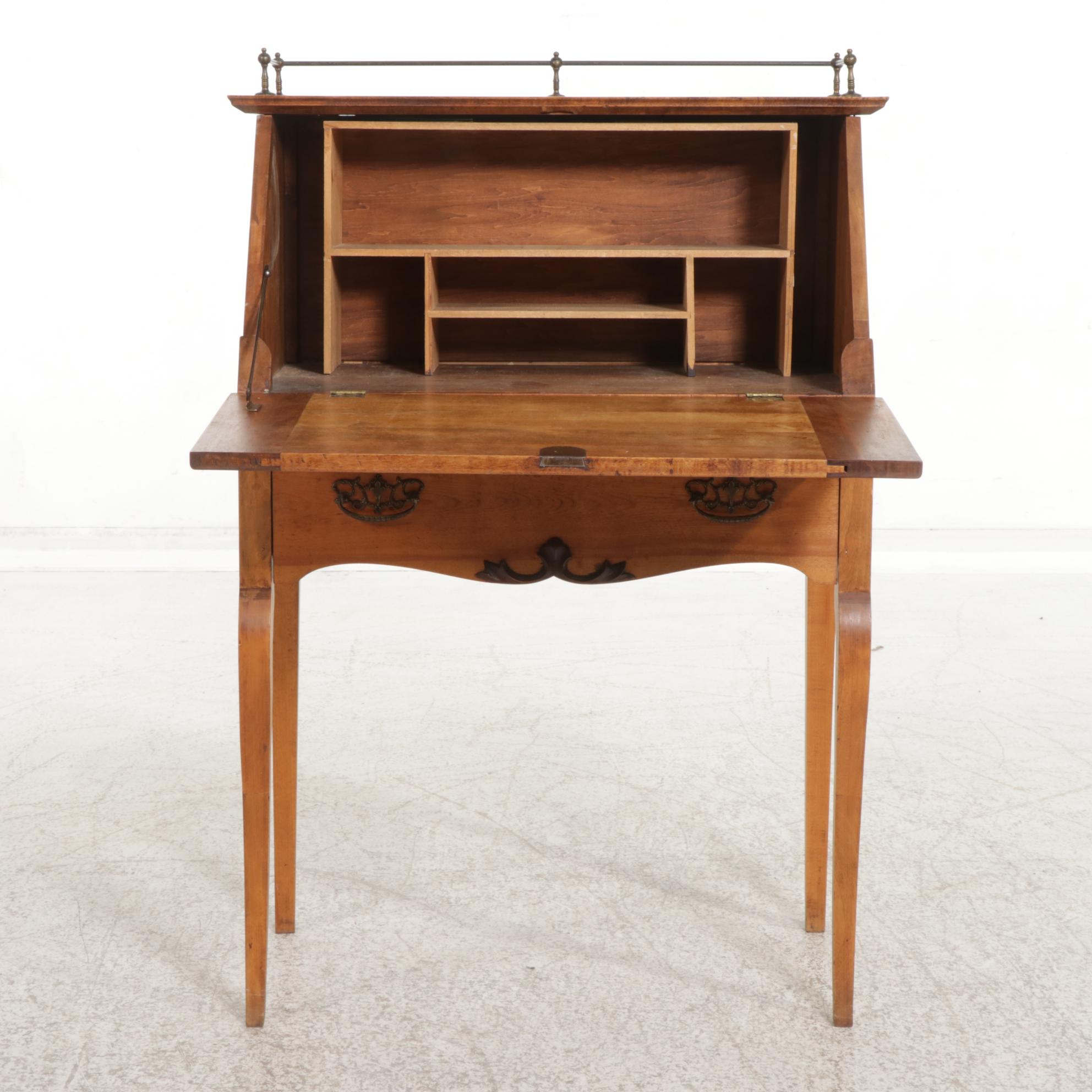 French Provincial Style Fall Front Desk, Late 19th to Early 20th ...