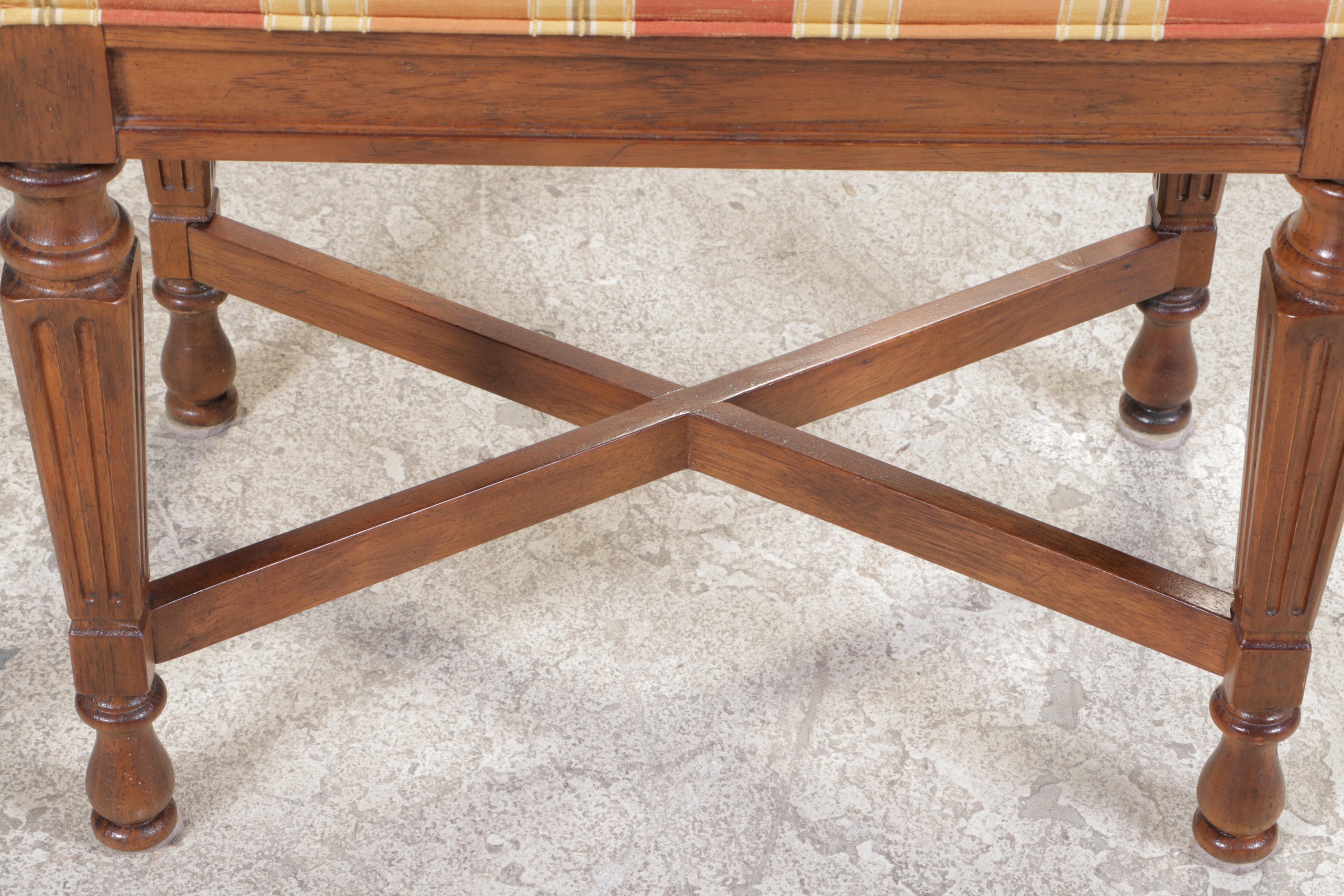 Drexel "Italian" Walnut and Ash Console Table with Two Custom ...