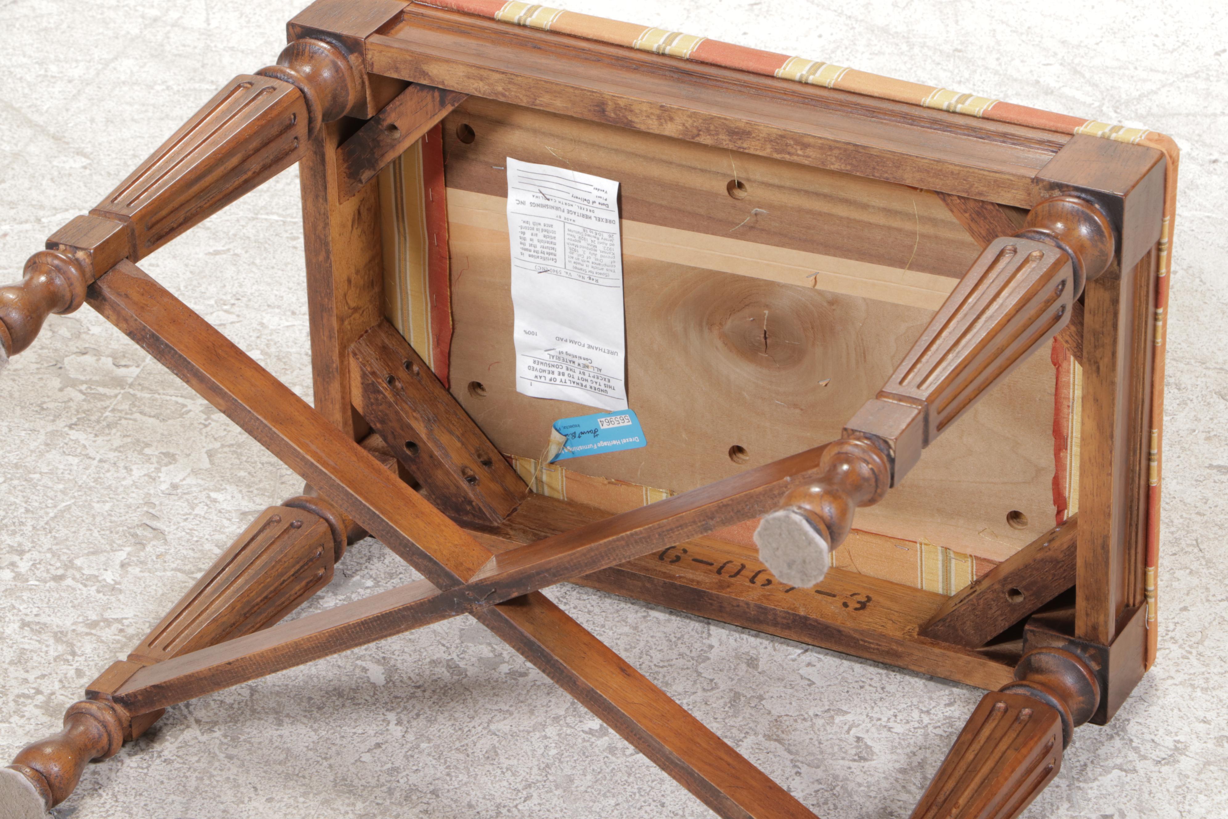 Drexel "Italian" Walnut and Ash Console Table with Two Custom ...