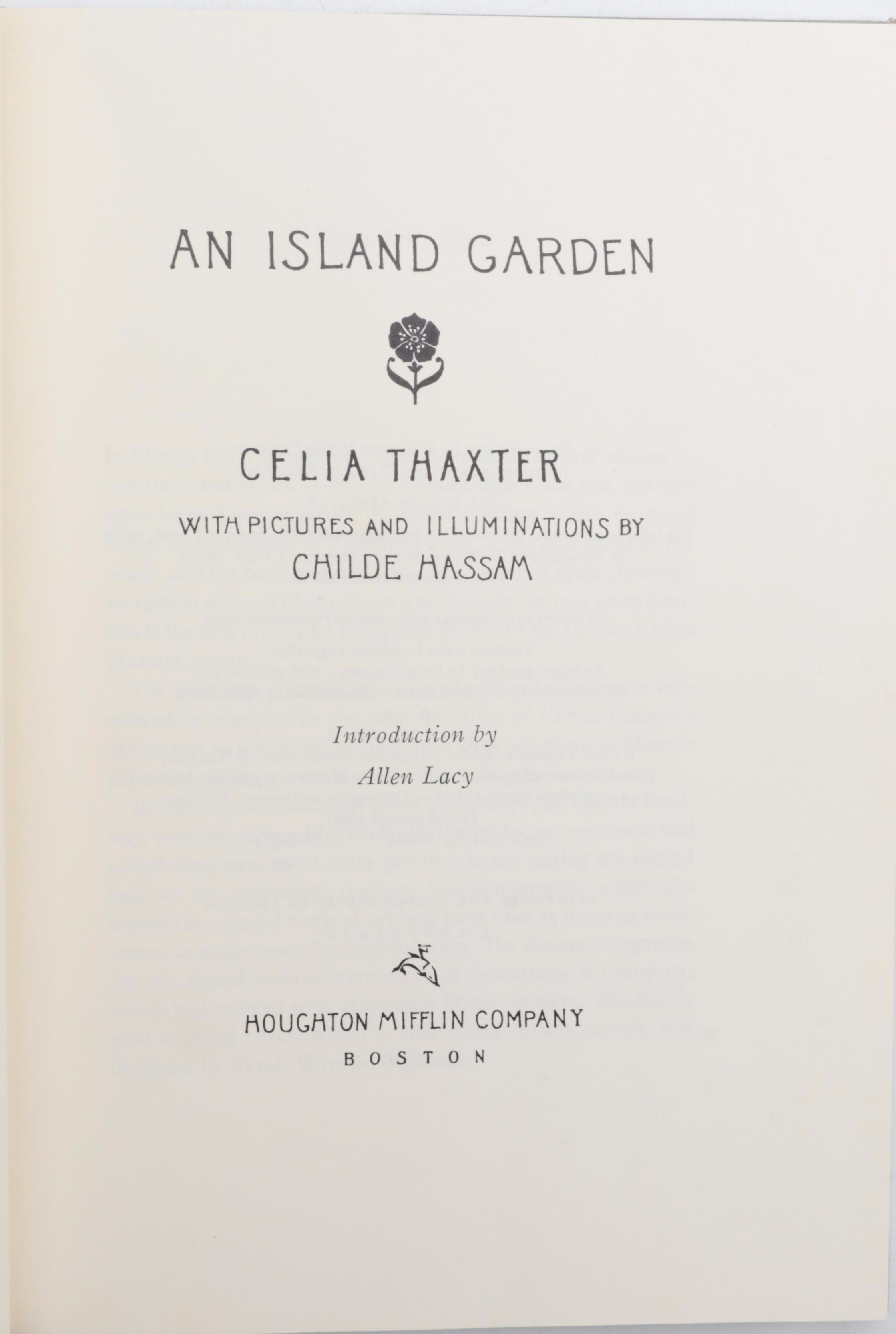Illustrated "An Island Garden" by Celia Thaxter, 1988 | EBTH