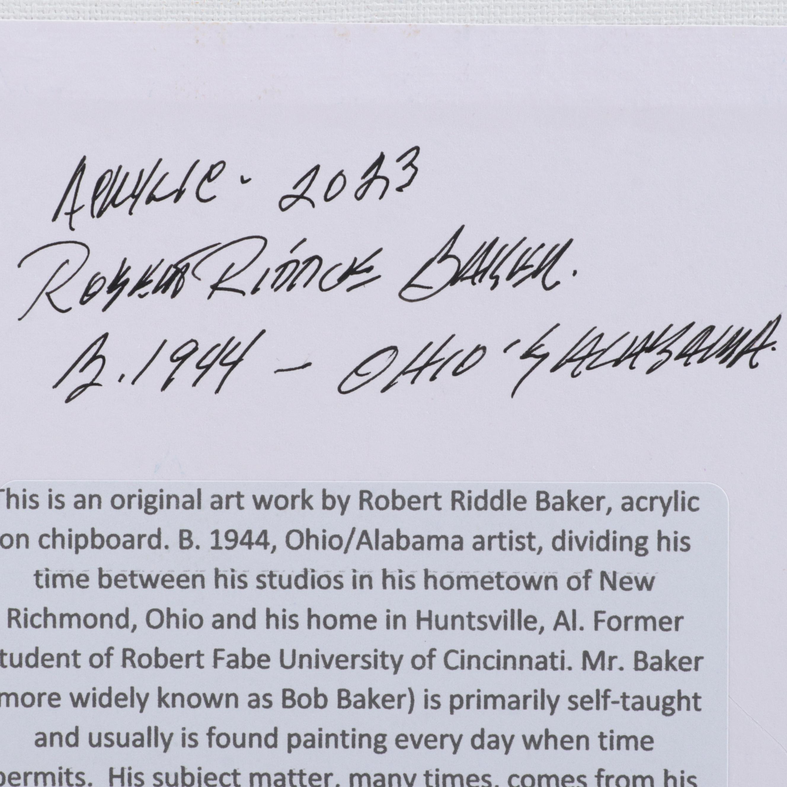 Robert Riddle-Baker Landscape Acrylic Painting, 2023 | EBTH