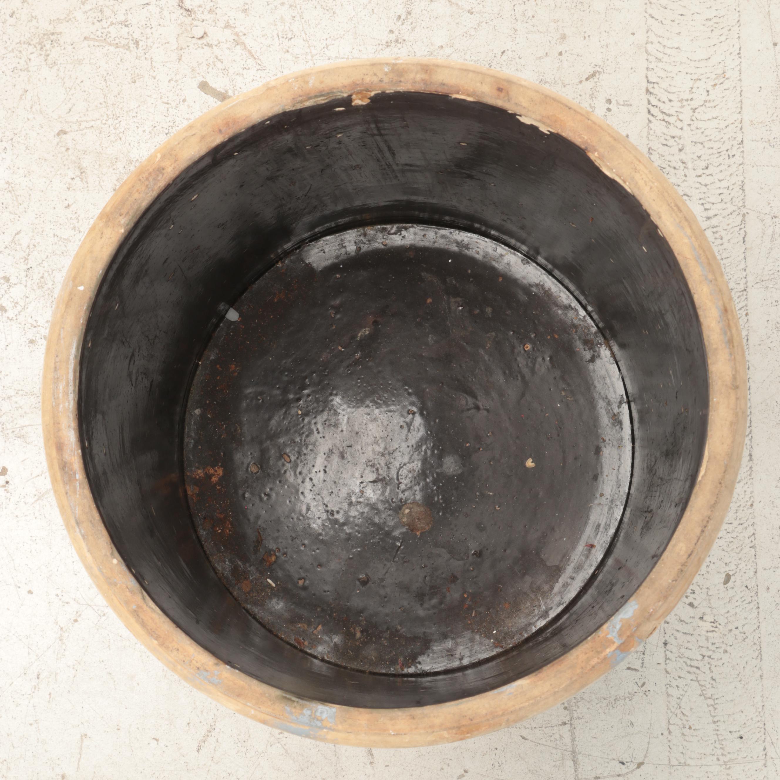 Salt Glazed Stoneware Elephant Ear Crock, Late 19th/ Early 20th Century ...