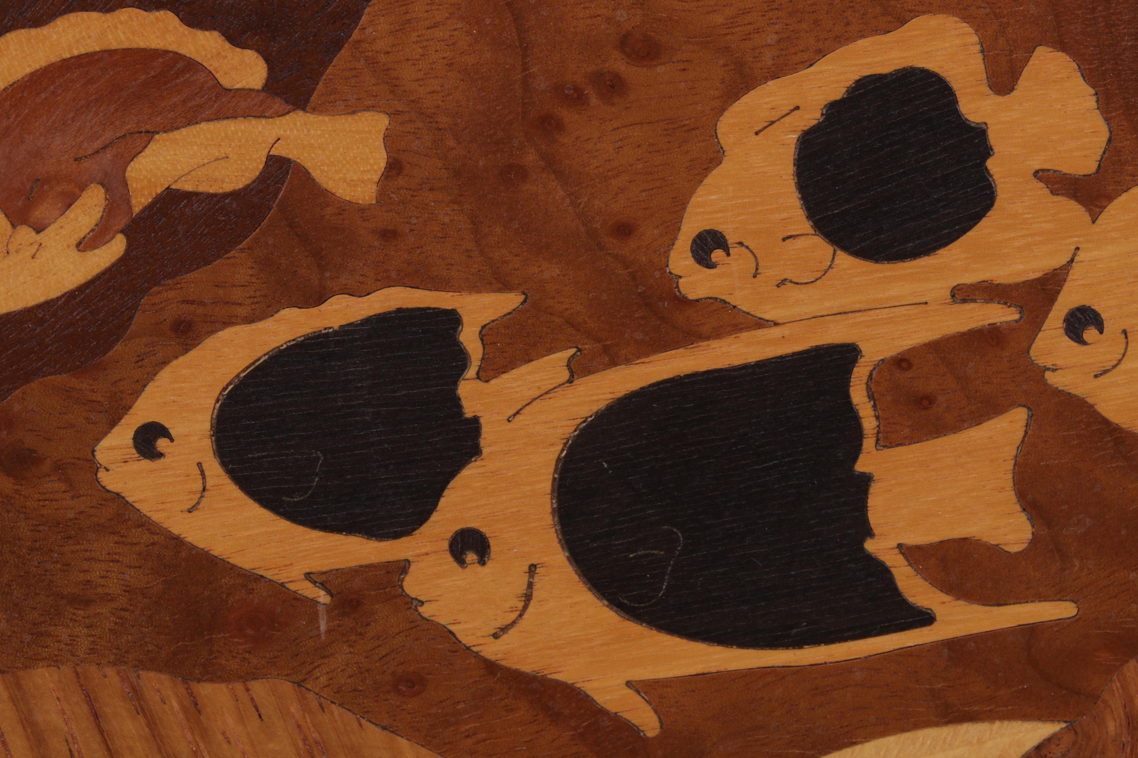Hudson River Inlay Wood Marquetry Wall Hanging "Sea Frolic," Circa 1995 ...