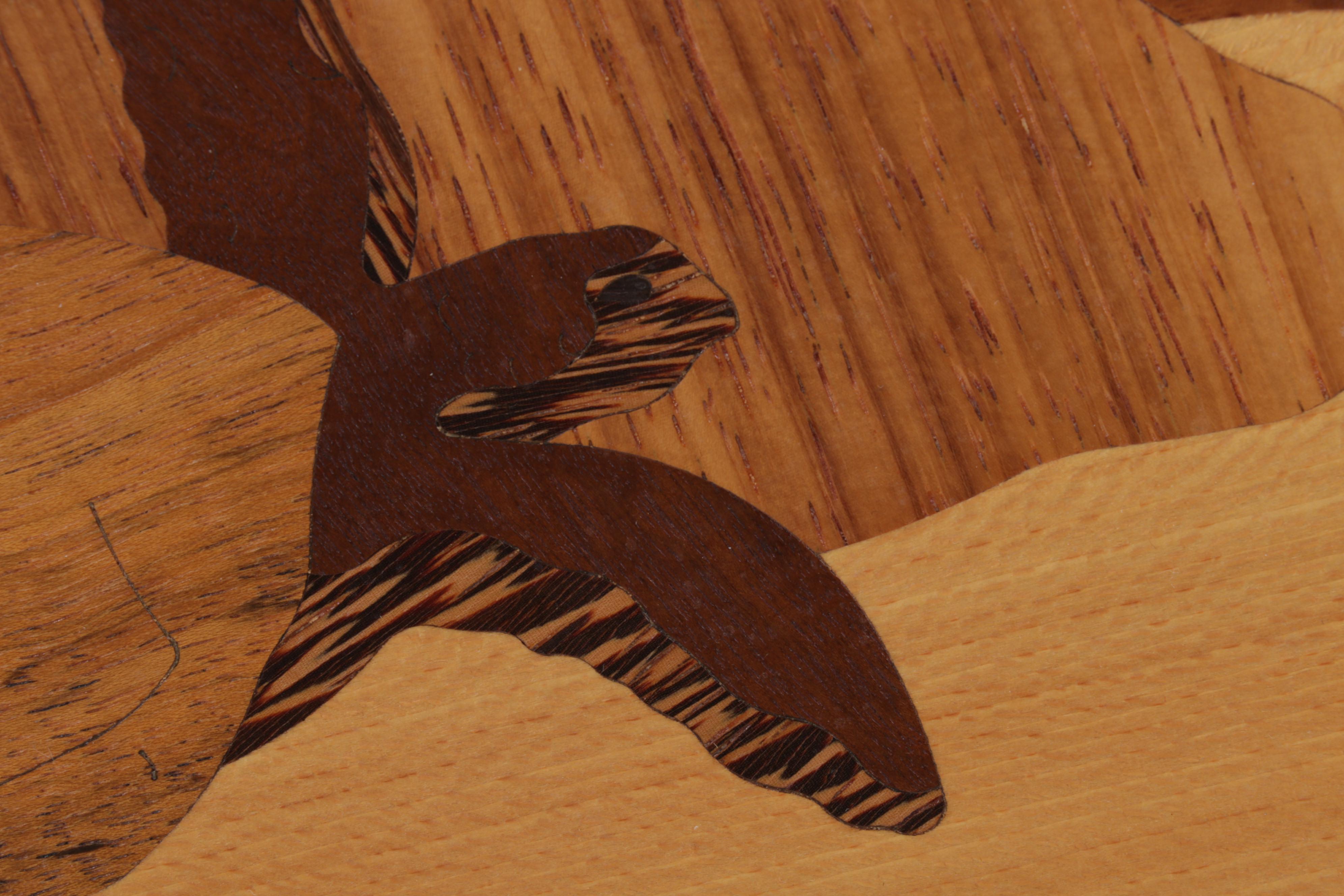 Hudson River Inlay Wood Marquetry Wall Hanging "Sea Frolic," Circa 1995 ...