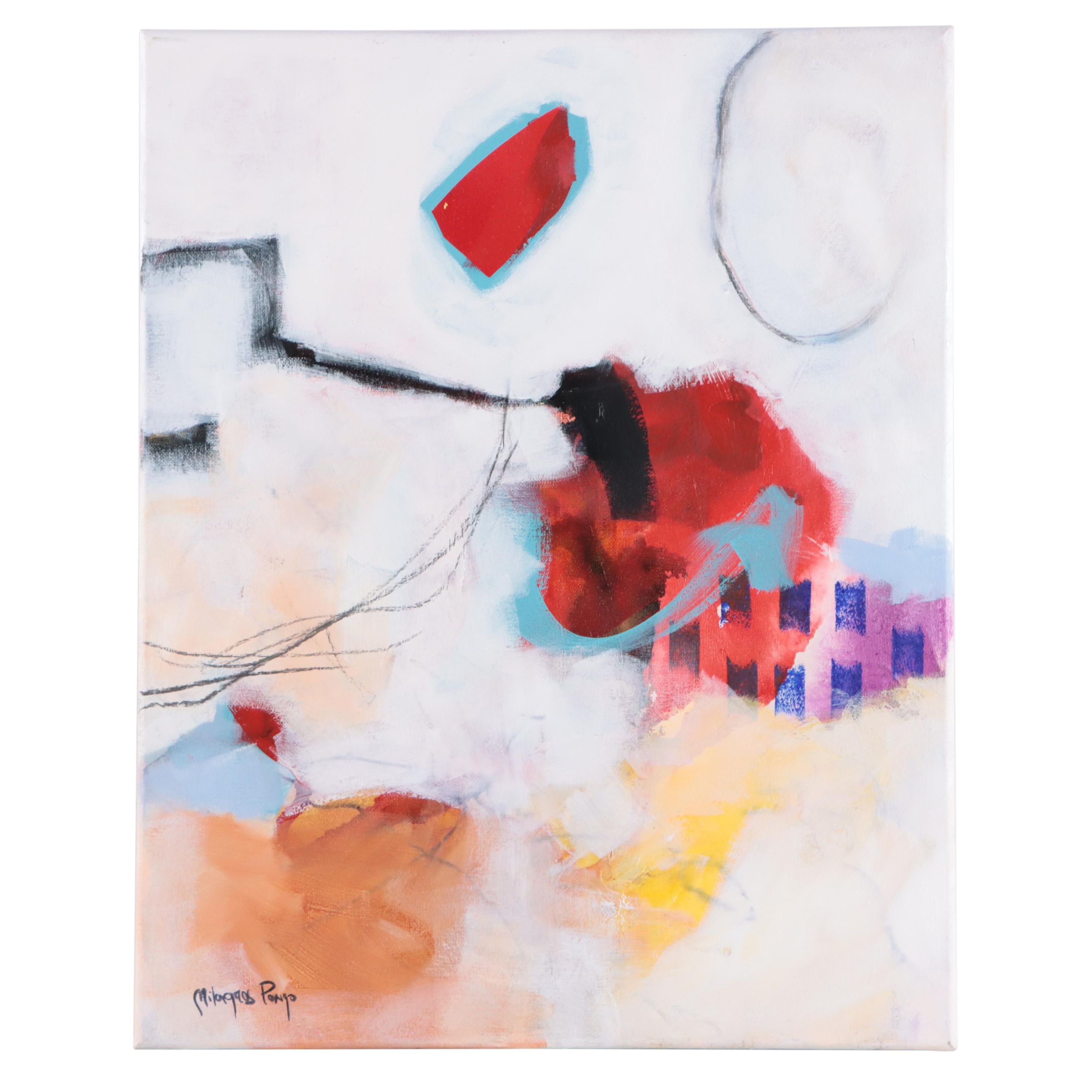 Milagros Pongo Abstract Mixd Media Painting "Shoganai (Japanese)" | EBTH