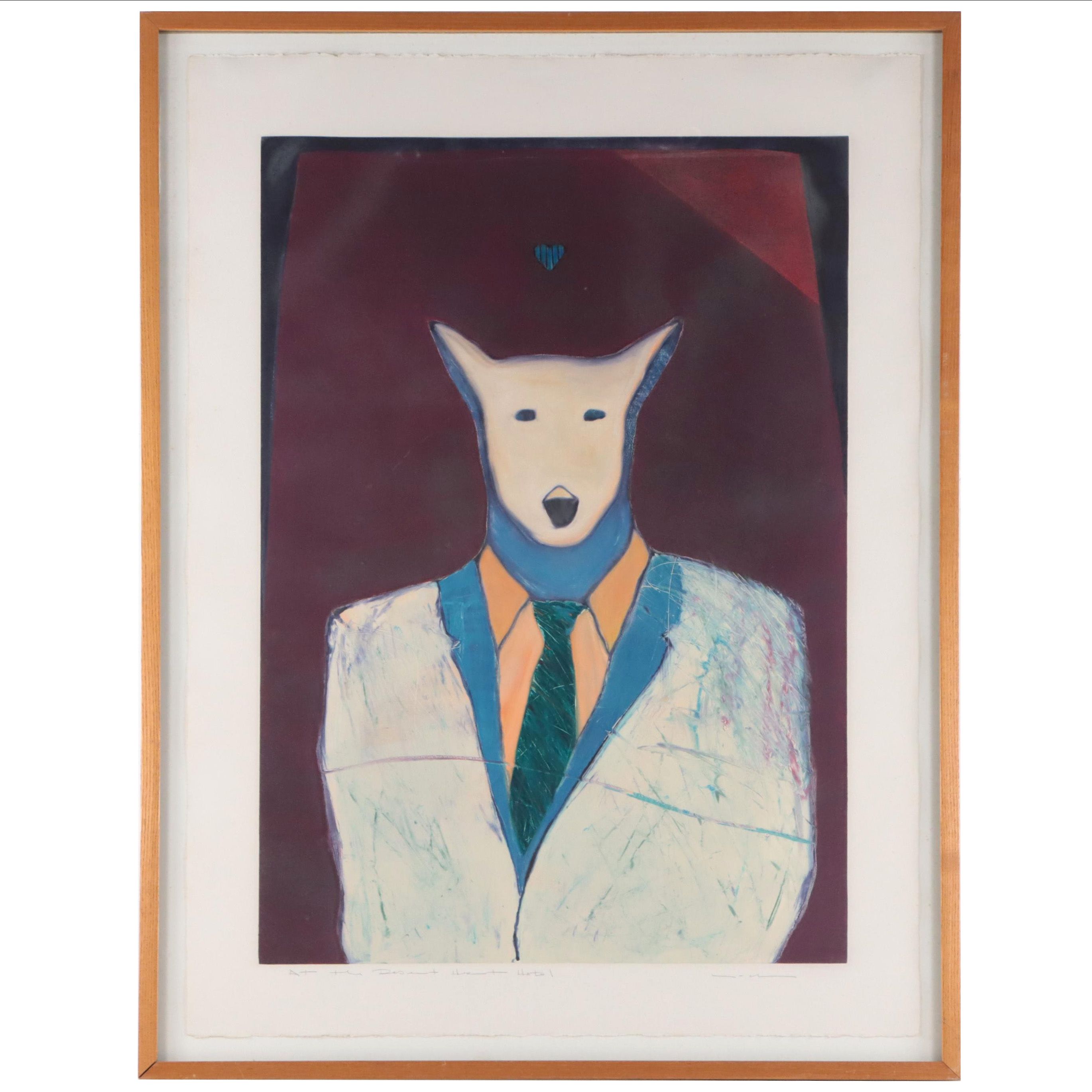 Rhett Lynch Monotype "At the Desert Heart Hotel," Circa 1989 | EBTH