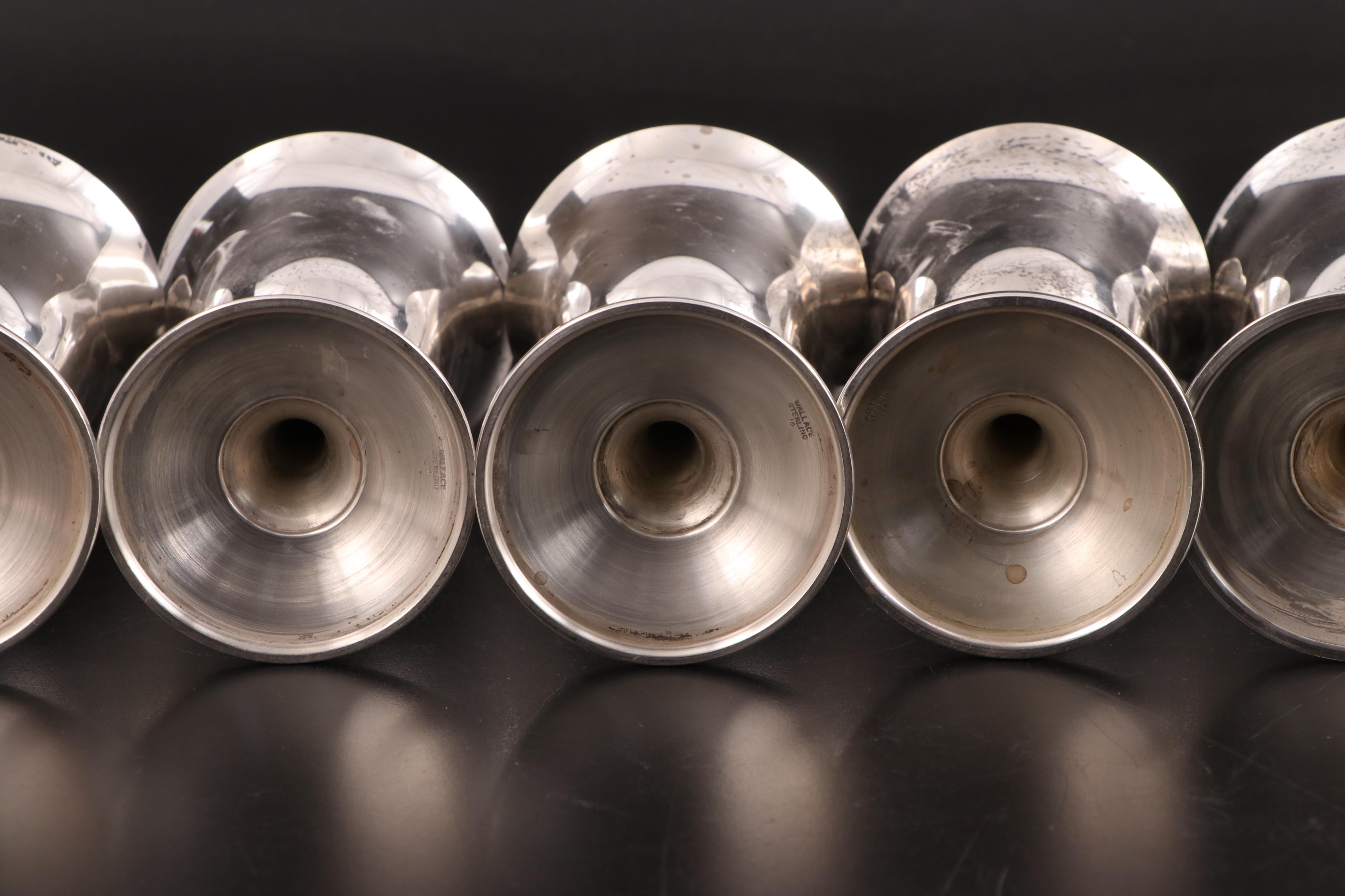 Wallace Sterling Silver Water Goblets | EBTH