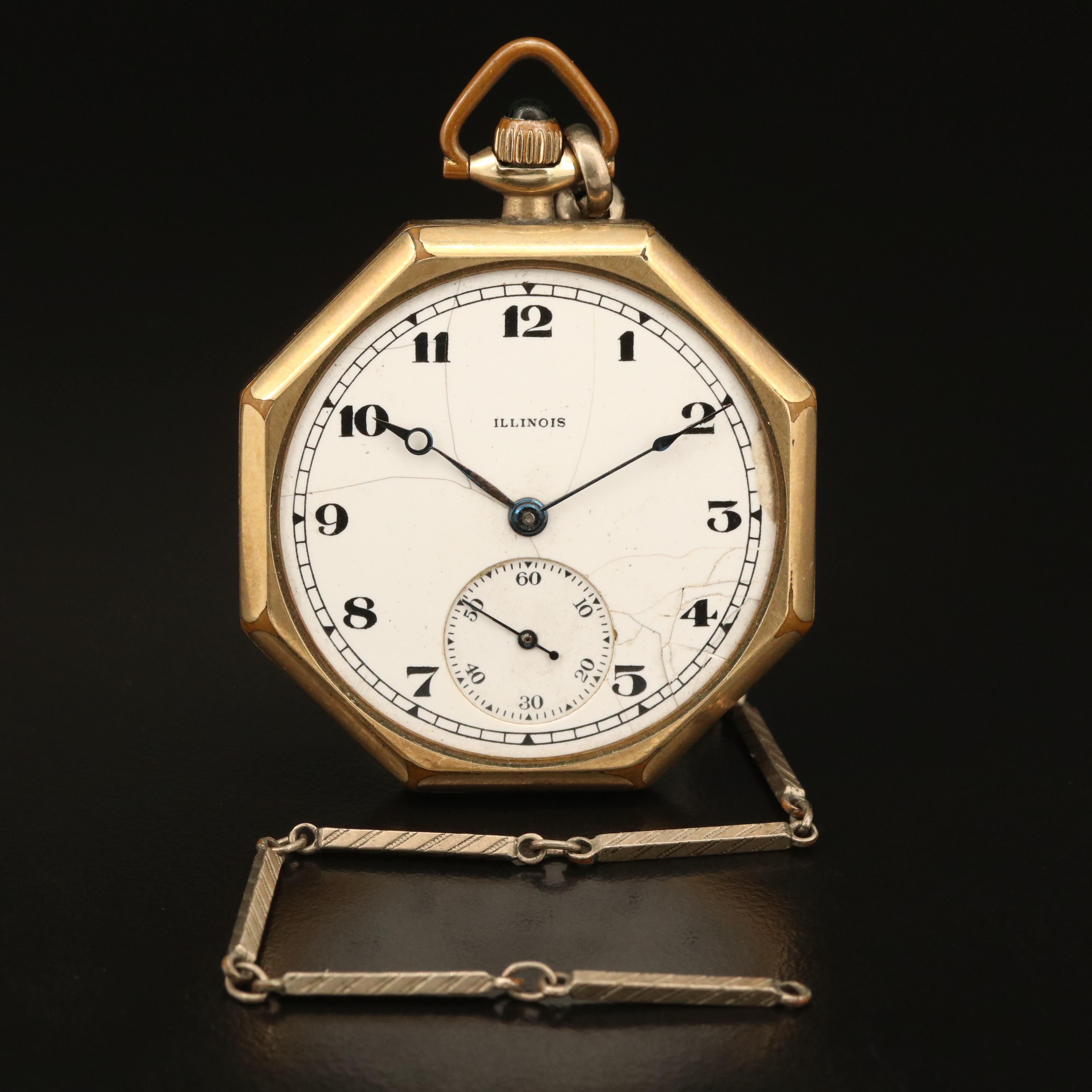 1916 Illinois Octagonal Pocket Watch | EBTH