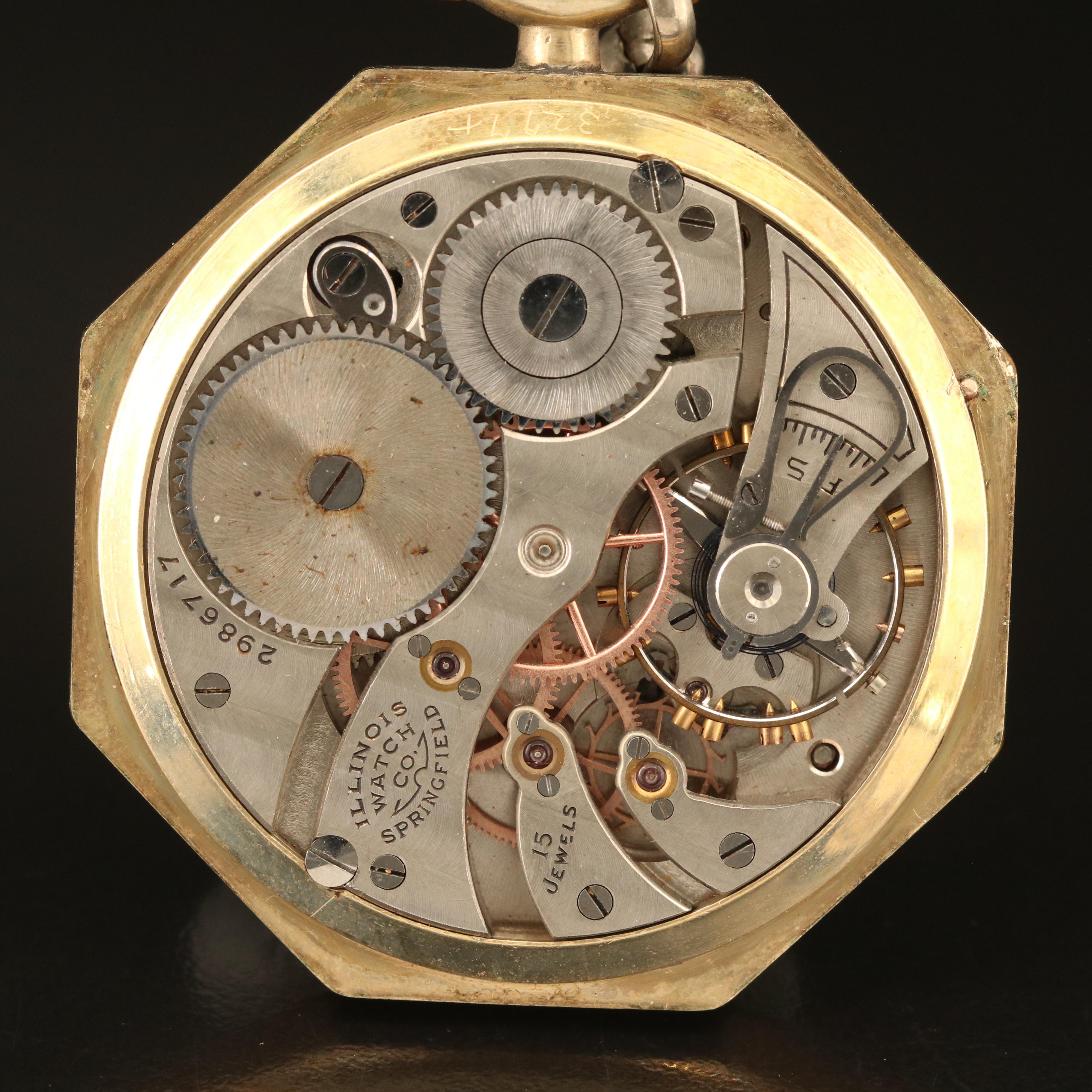 1916 Illinois Octagonal Pocket Watch | EBTH