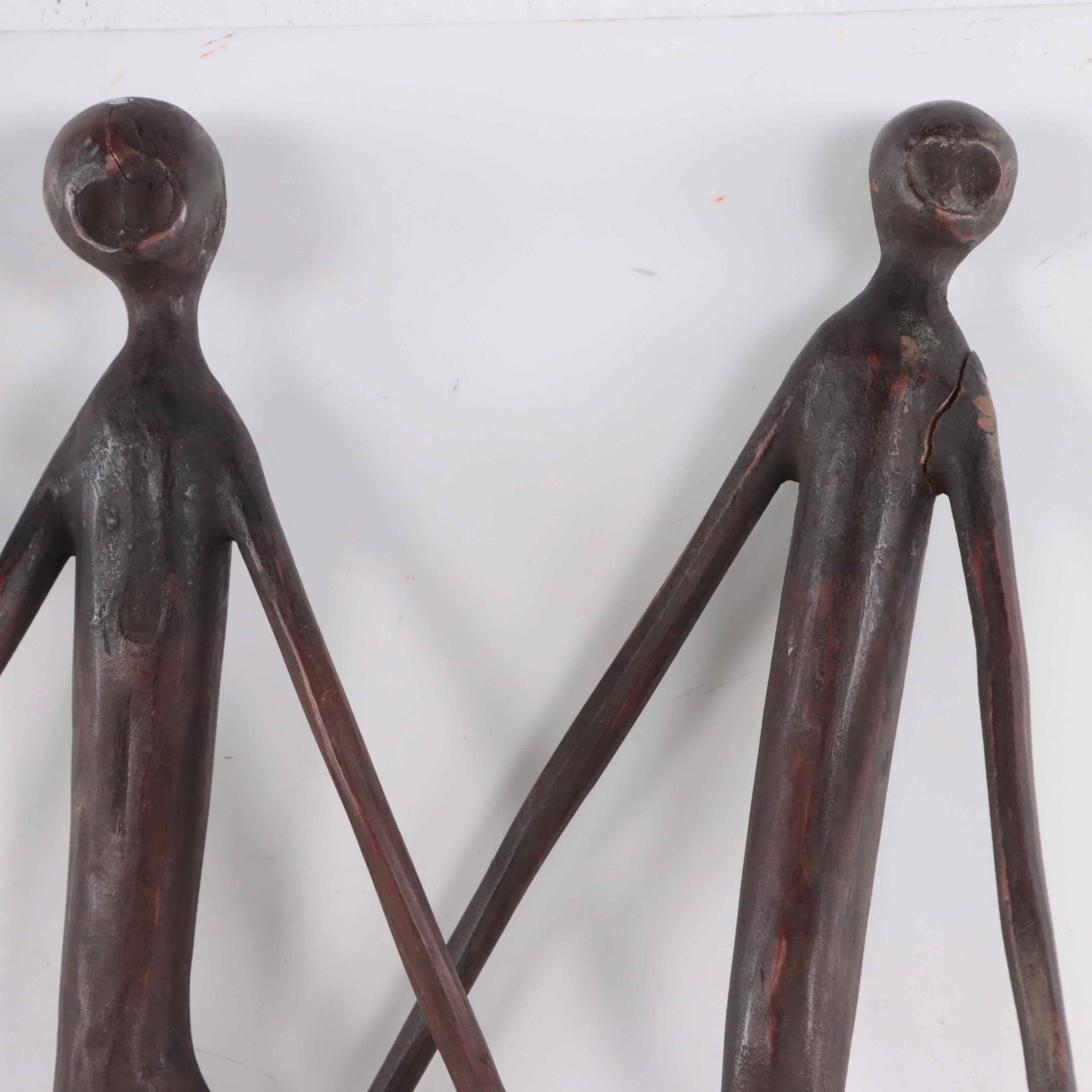 Folk Art Carved Wood Stick Figures | EBTH