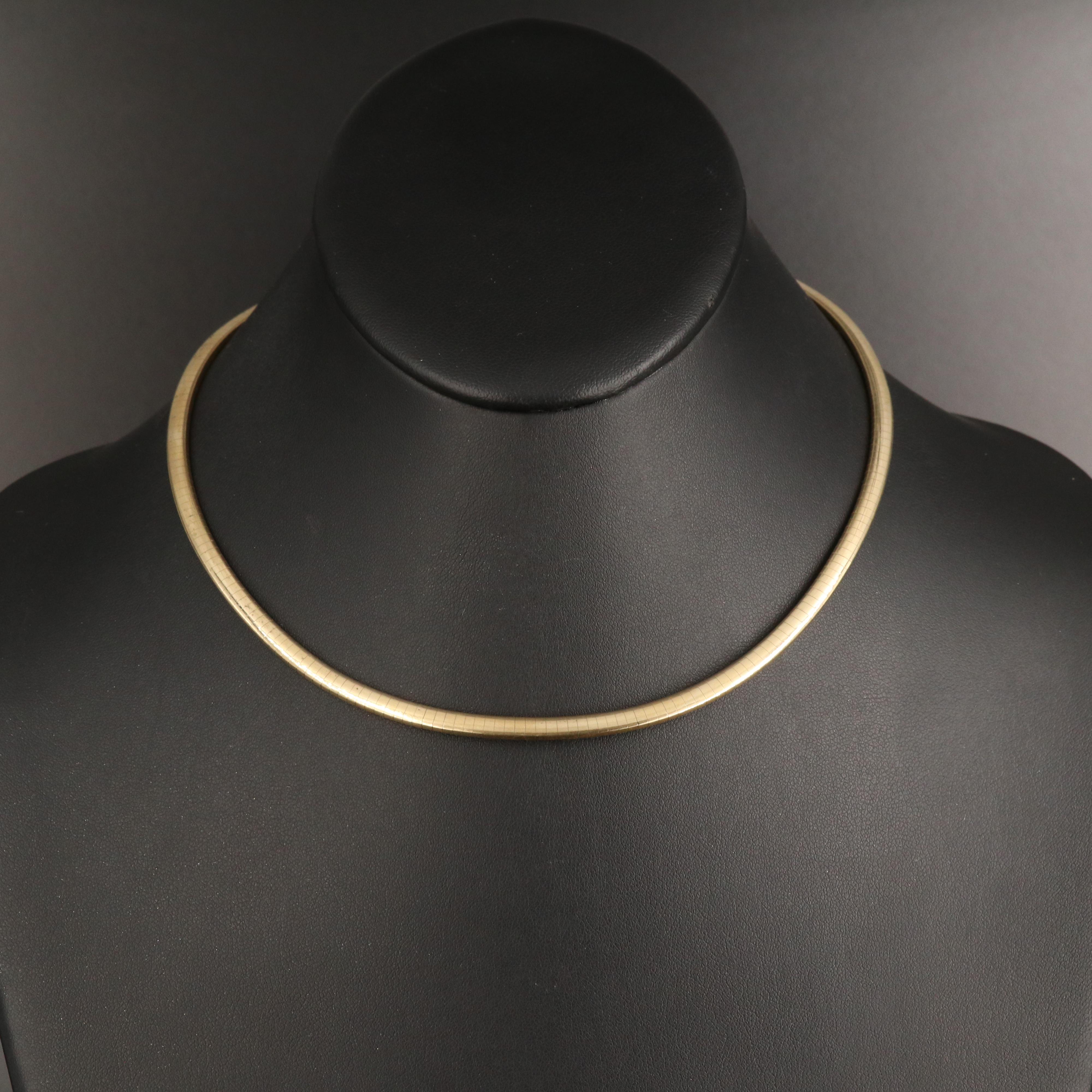 Italian 14K Omega Chain Necklace | EBTH