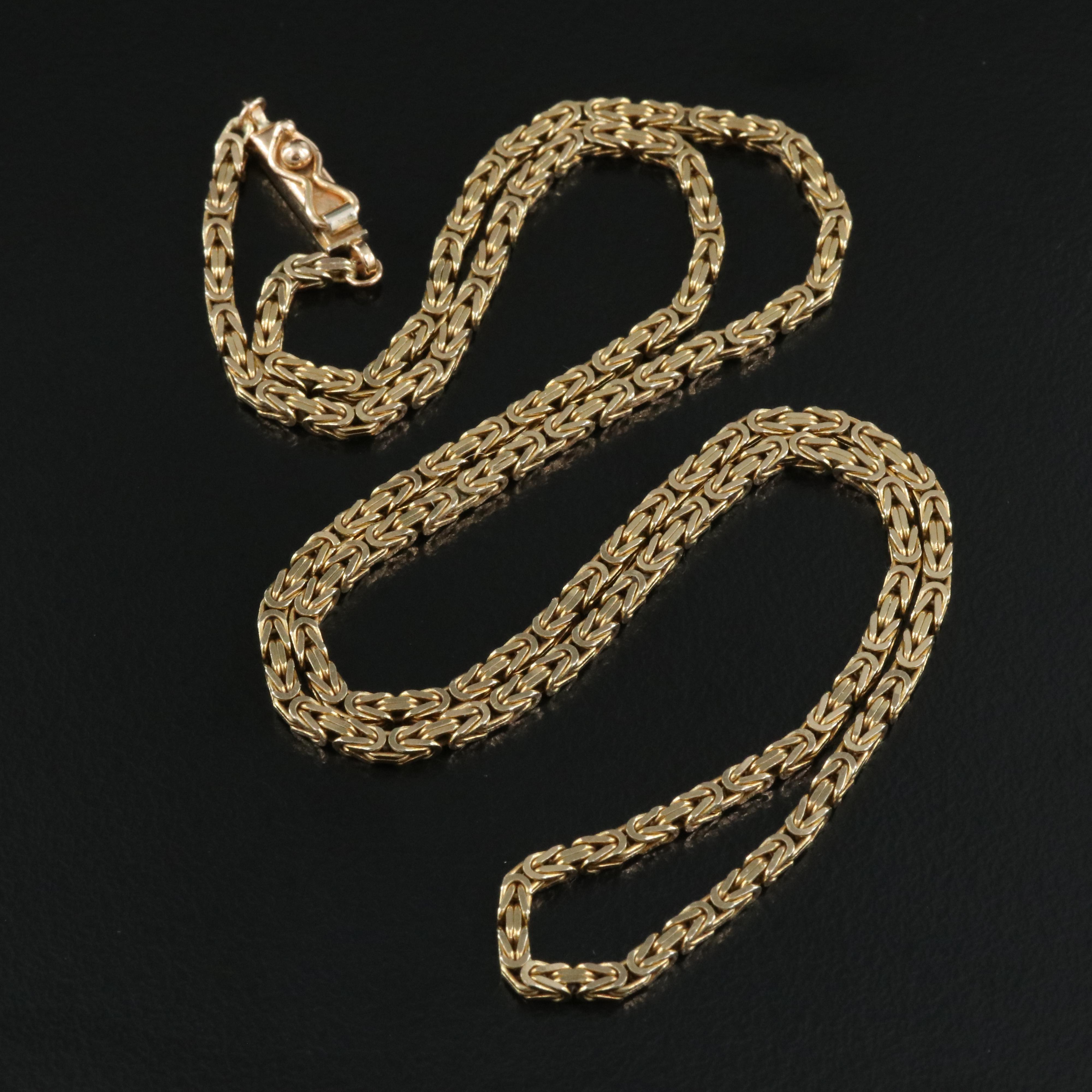 Italian 14K Square Byzantine Chain | EBTH