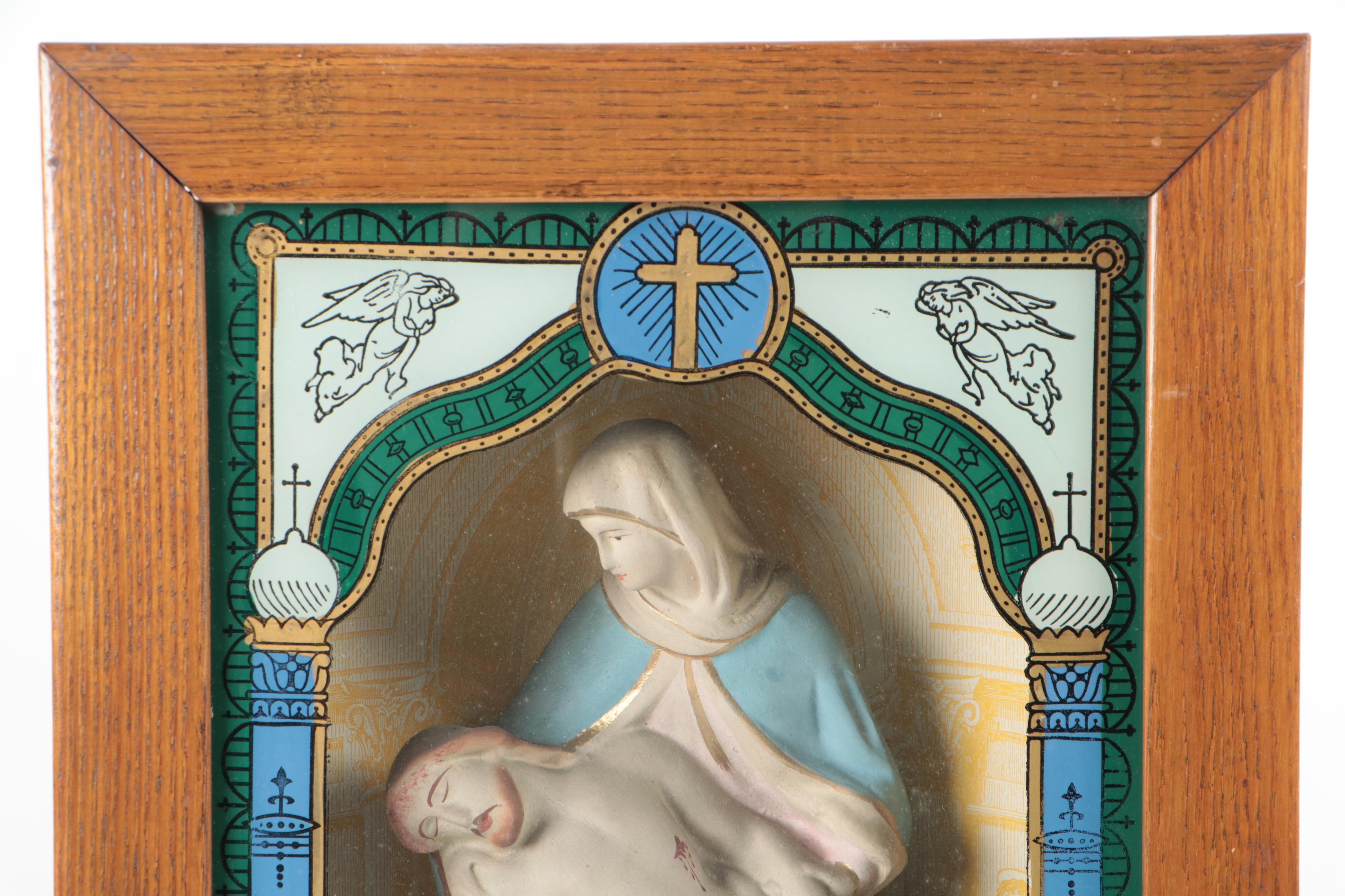 Viaticum Last Rites Shadowbox Cabinet, Early-Mid 20th Century | EBTH