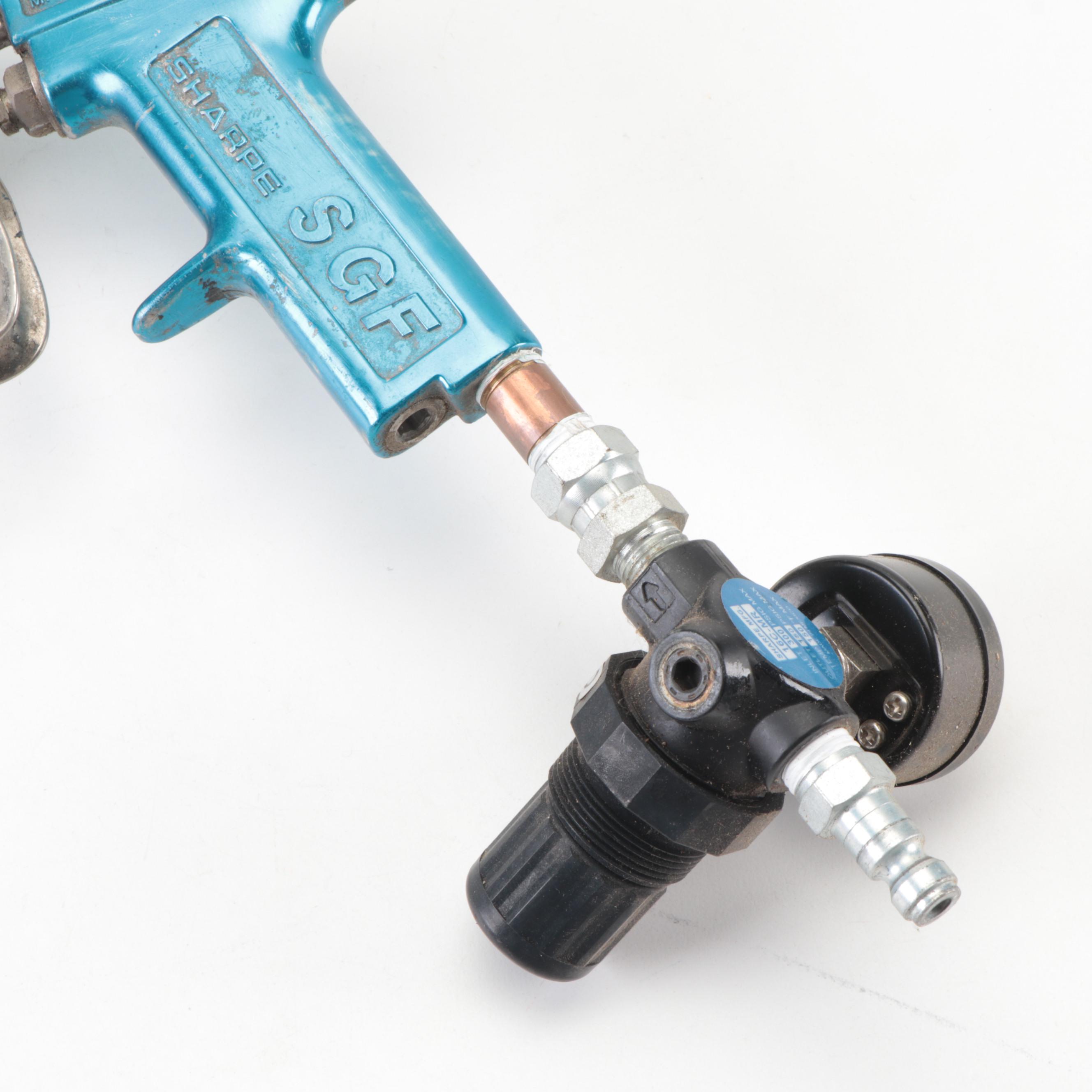 Gravity Feed Pneumatic Air Spray Guns With Gauges, Air Blow Gun | EBTH