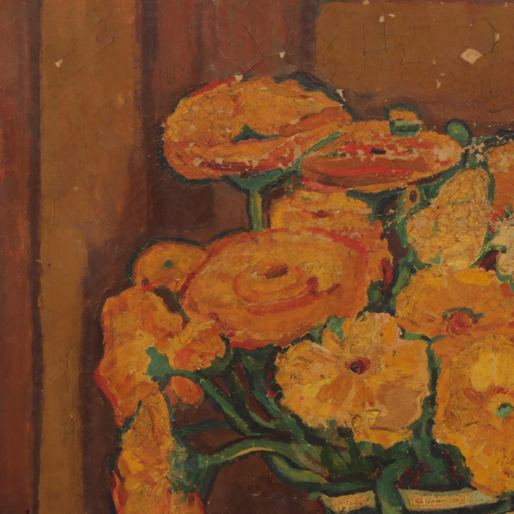 Jerome Blum Floral Still Life Oil Painting, 1928 | EBTH