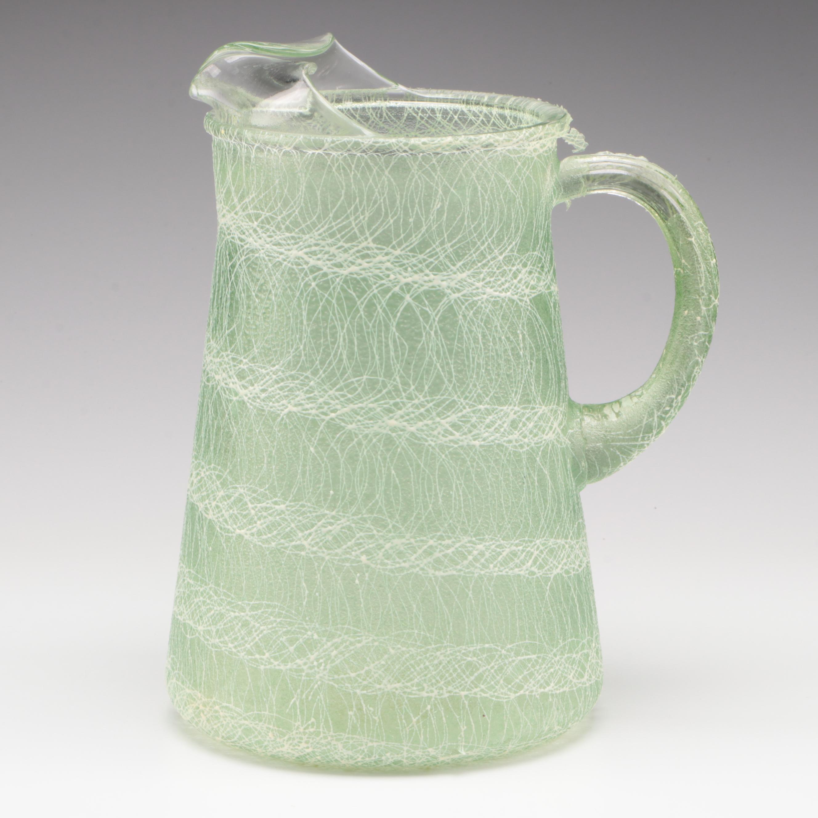 Spaghetti String Roly Poly Glasses and Pitcher, Mid-20th Century | EBTH