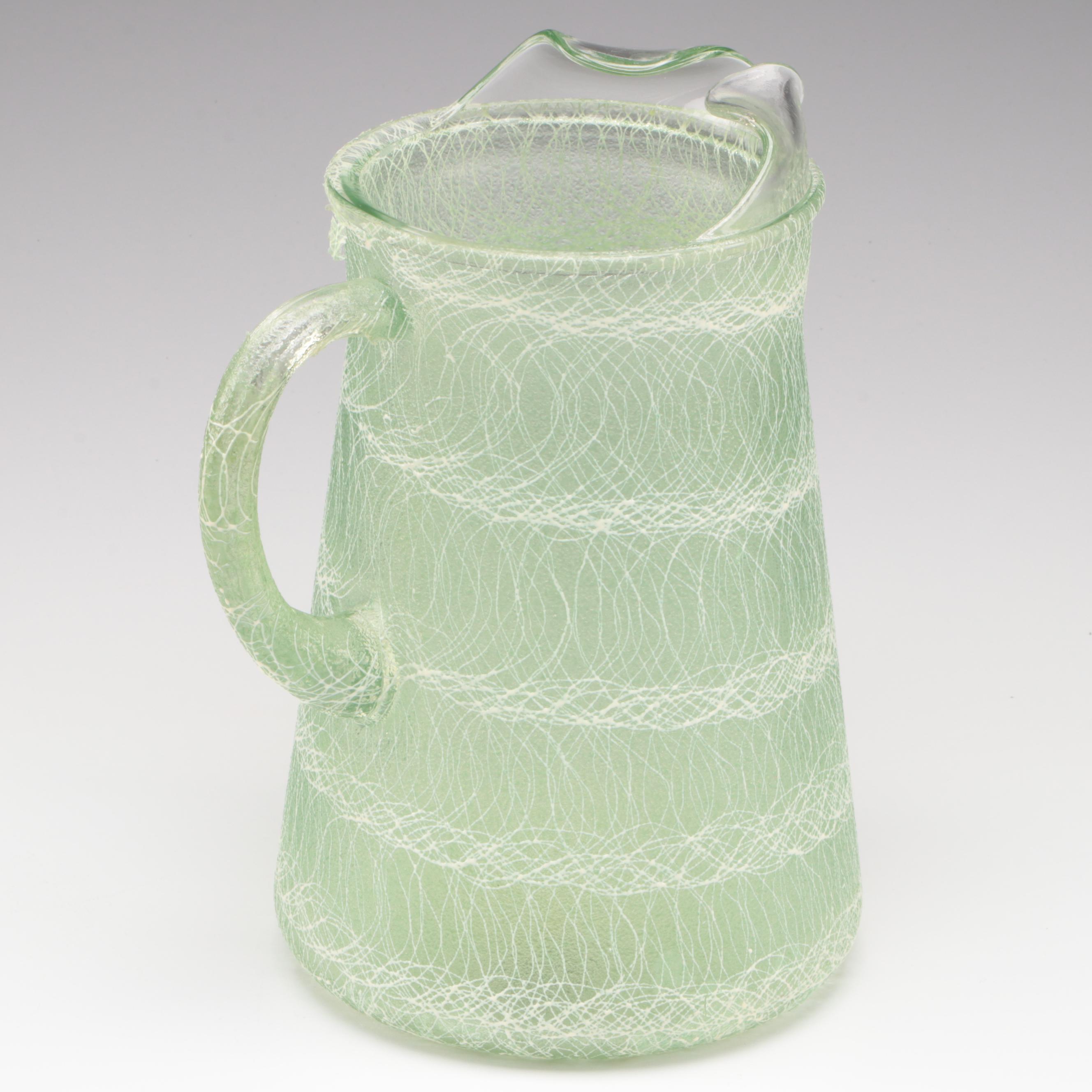 Spaghetti String Roly Poly Glasses and Pitcher, Mid-20th Century | EBTH