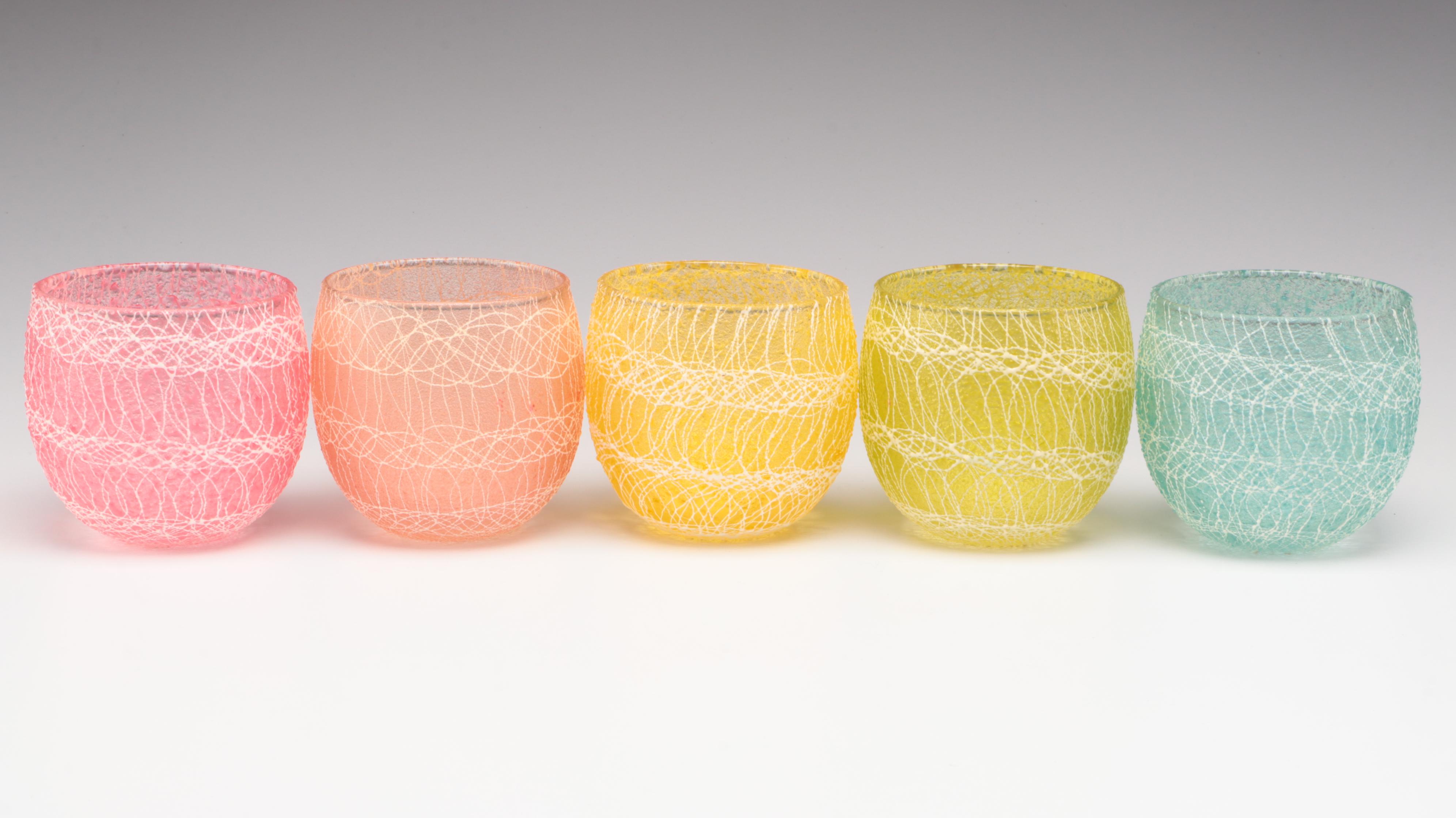 Spaghetti String Roly Poly Glasses and Pitcher, Mid-20th Century | EBTH