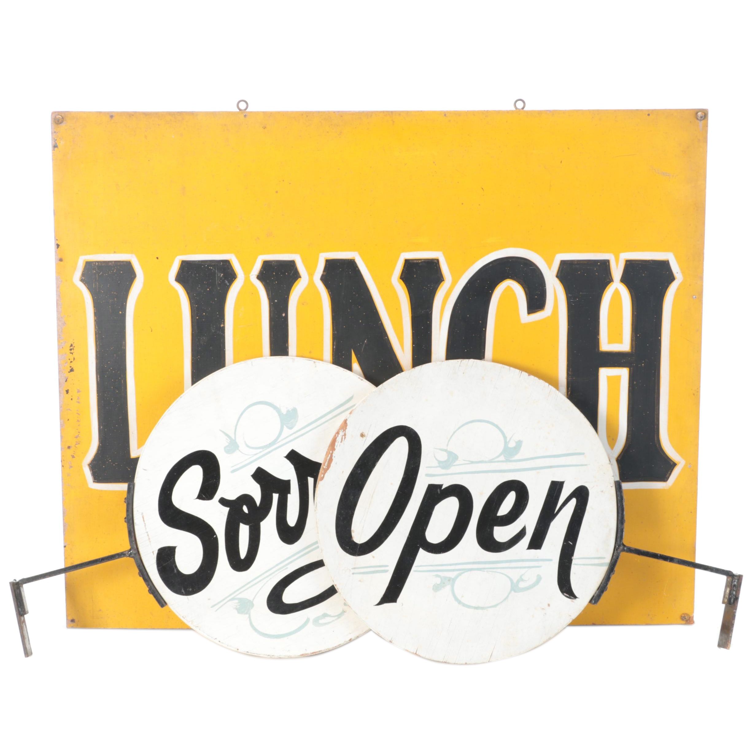 Deli Lunch Sign With "Open" and "Sorry" Signs | EBTH