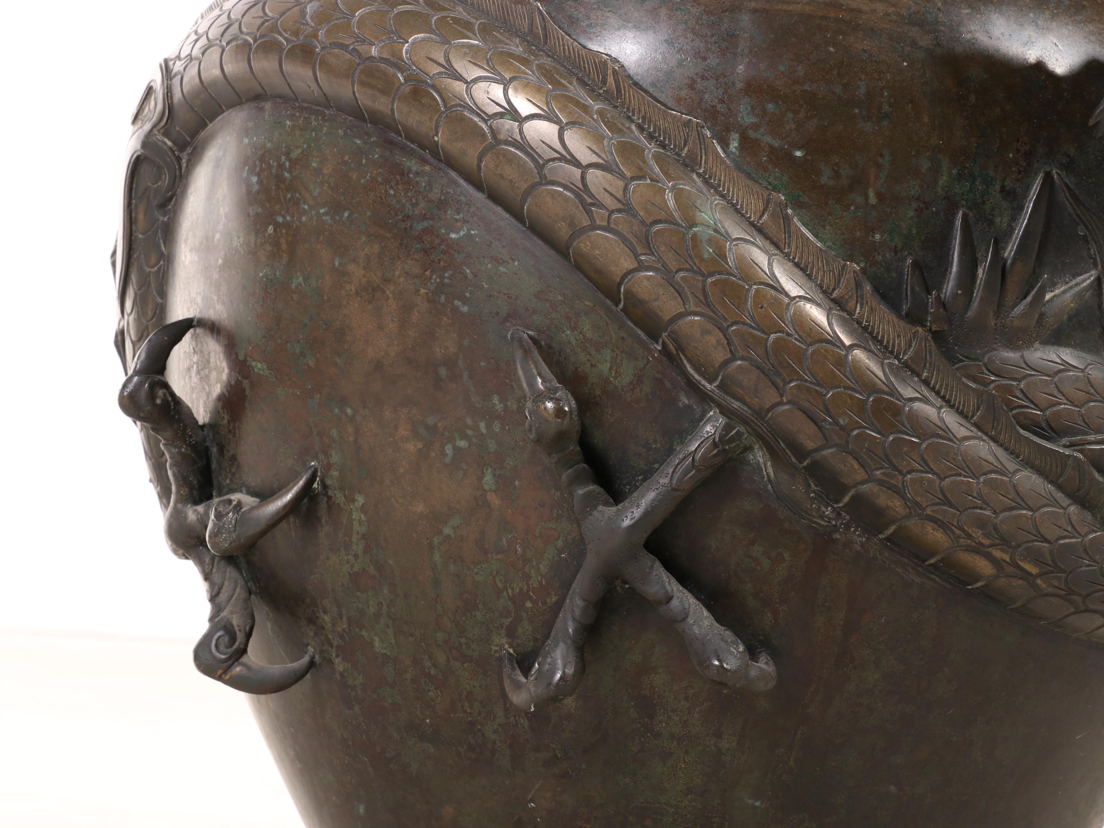 Japanese Bronze Dragon Floor Vase | EBTH
