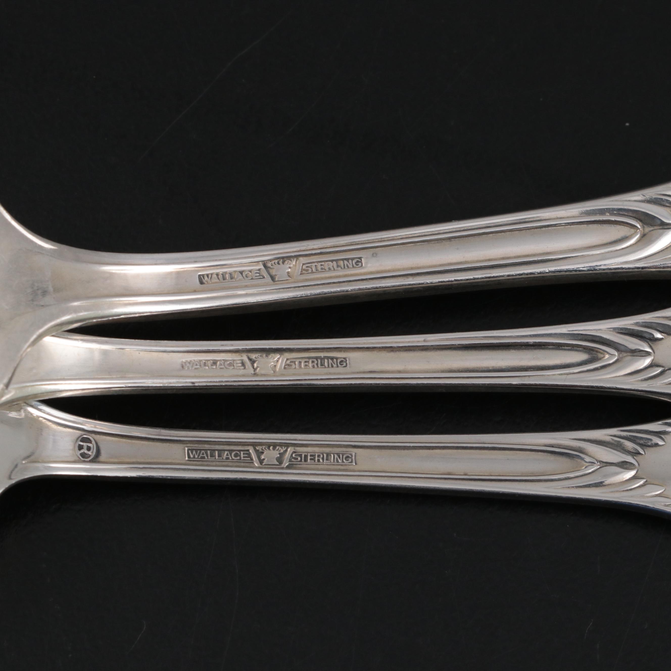 Wallace "Rose Point" Sterling Silver Flatware and Carving Set with Case ...
