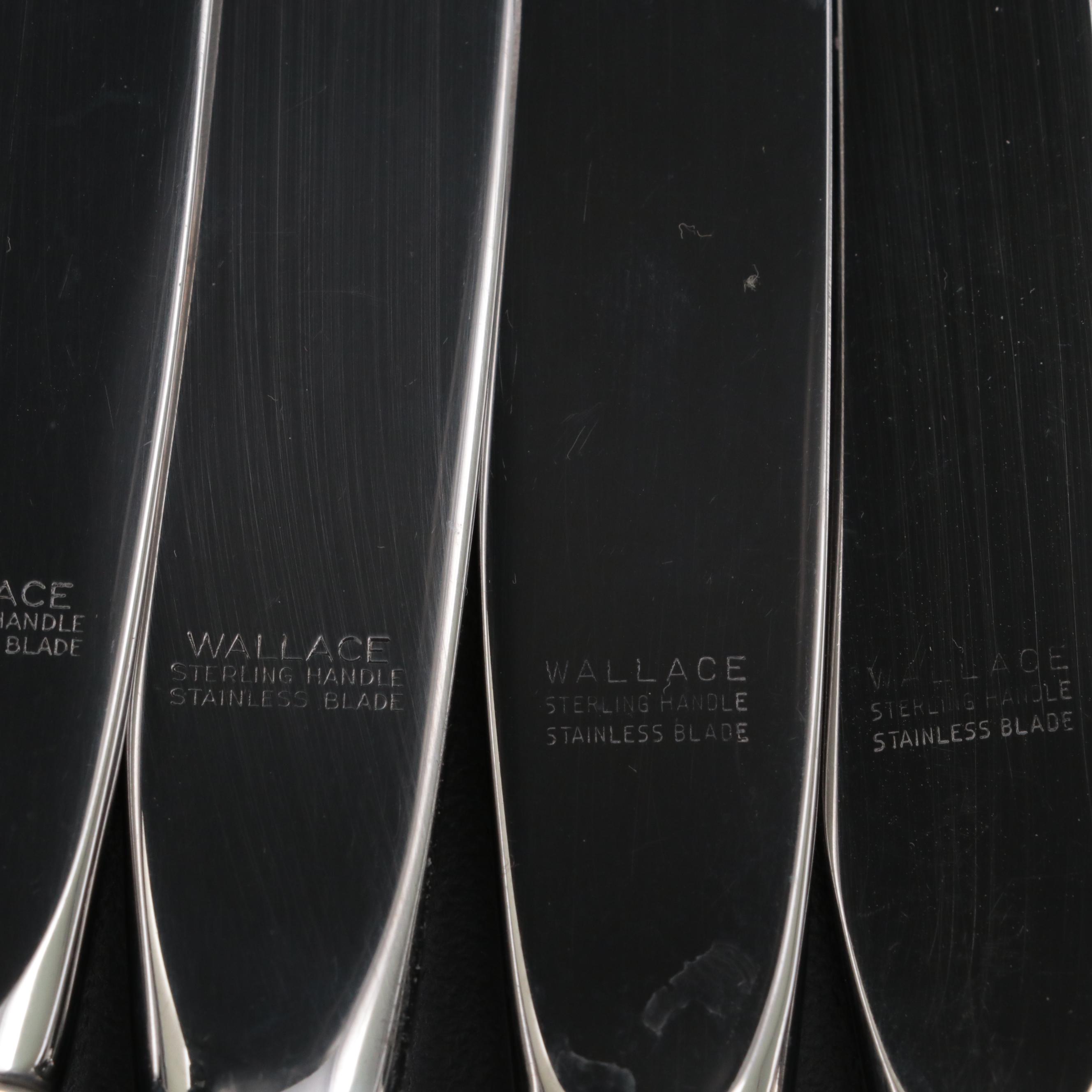 Wallace "Rose Point" Sterling Silver Flatware and Carving Set with Case ...