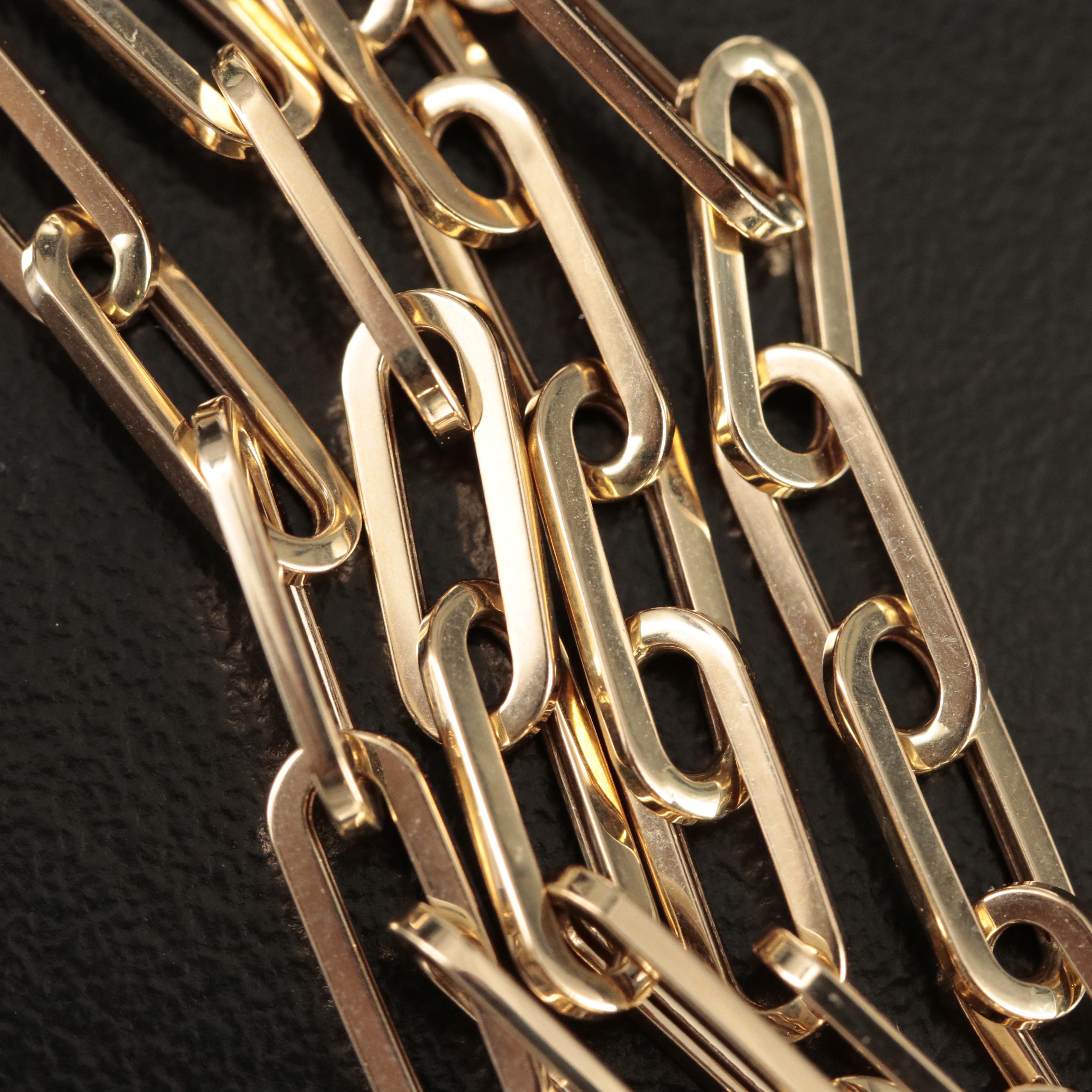 Italian 14K Paperclip Chain Necklace | EBTH