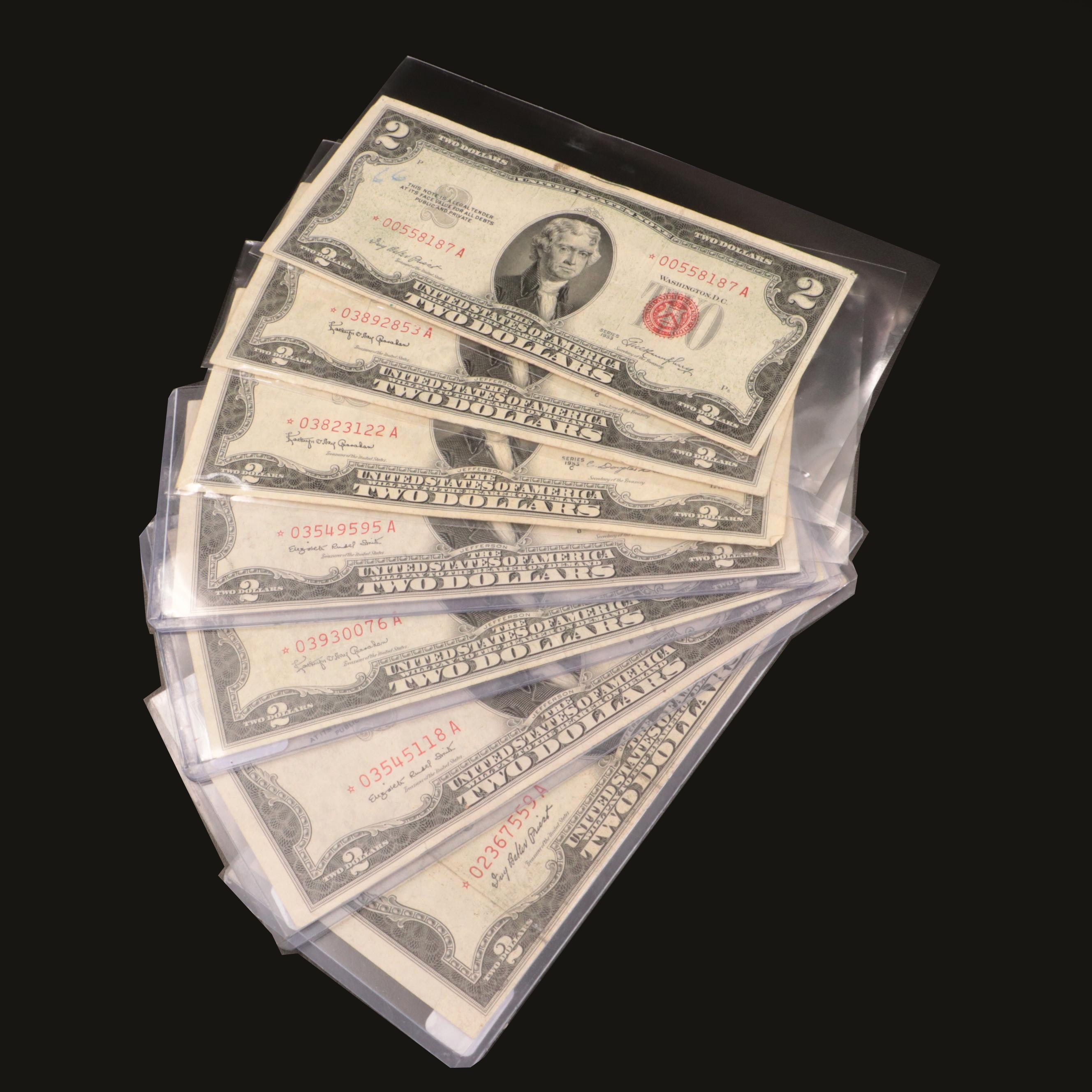 Seven $2 "Star Note" Legal Tender Notes | EBTH