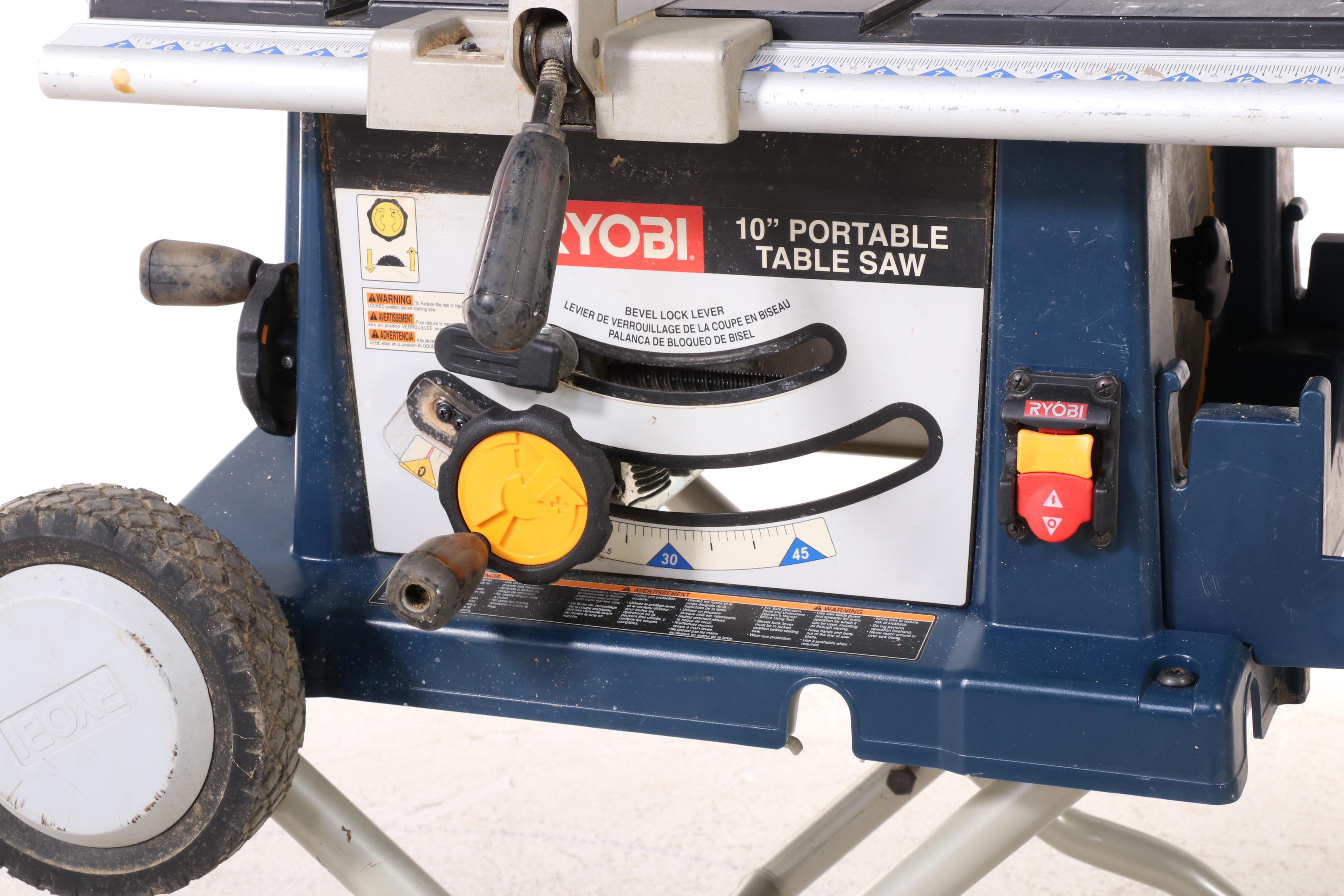 Ryobi 10" Portable Table Saw With Portable Stand | EBTH