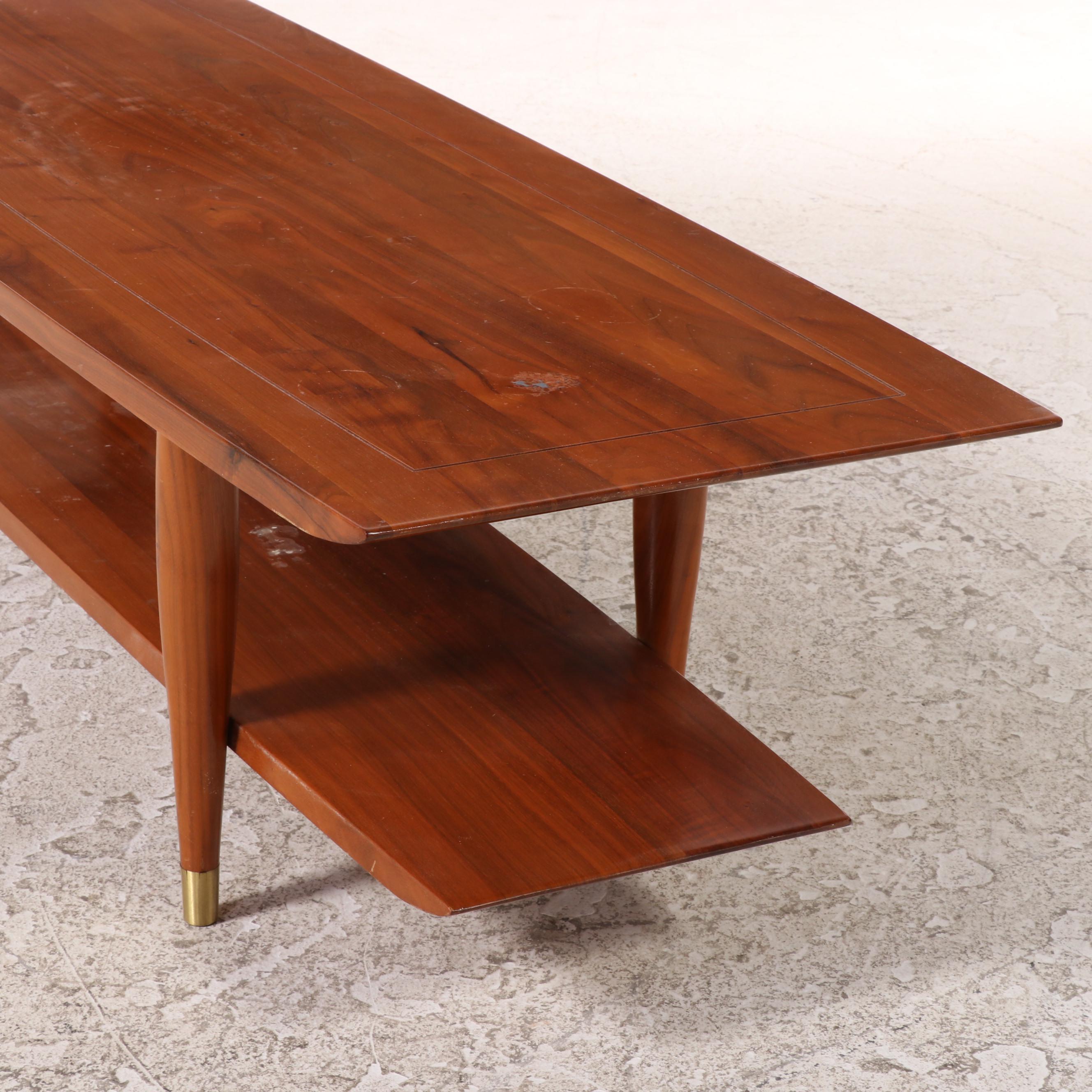 Bissman Mid Century Modern Walnut Two-Tier Coffee Table | EBTH