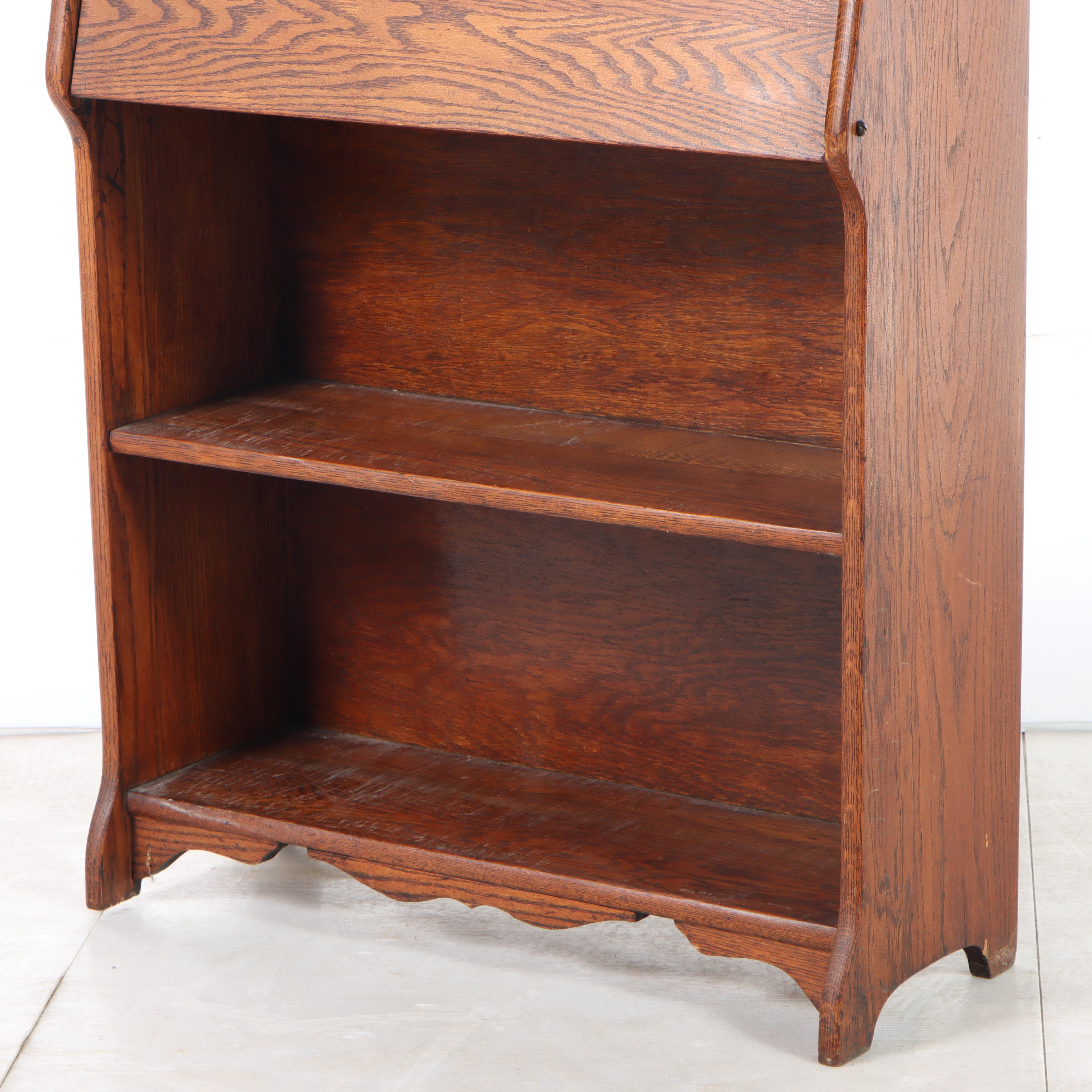 Late Victorian Oak Secretary Bookcase, circa 1900 | EBTH
