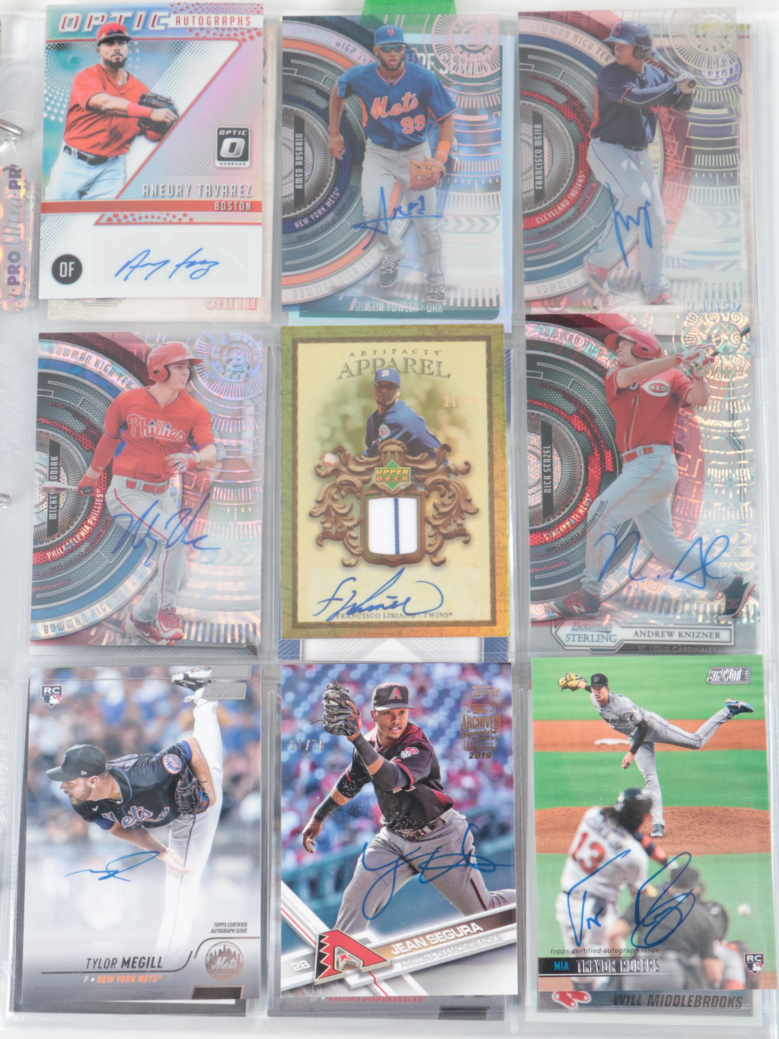 Bowman, Other Signed Baseball Cards with Chavis, Marte and More, 2010s ...