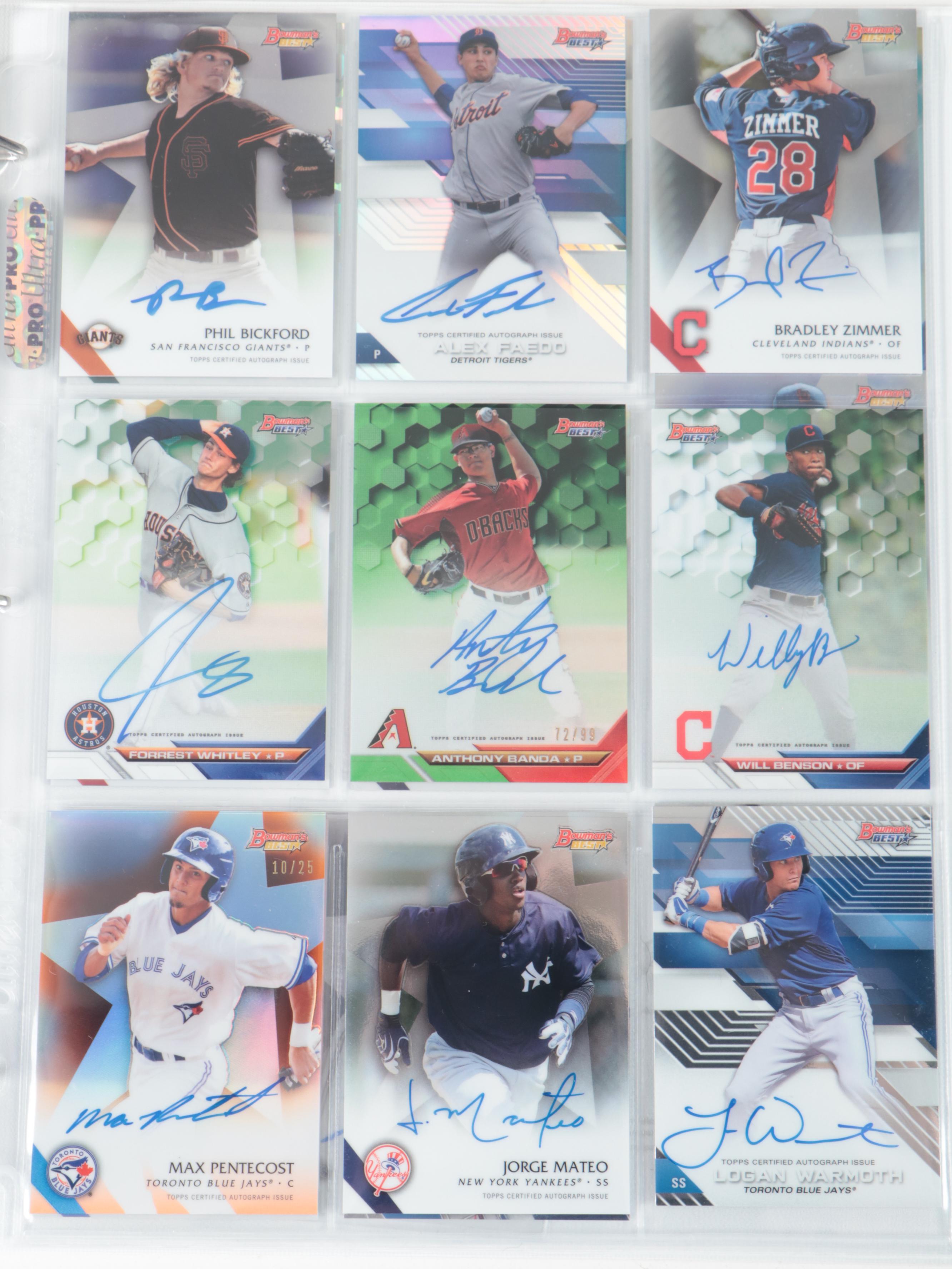 Bowman, Other Signed Baseball Cards with Chavis, Marte and More, 2010s ...