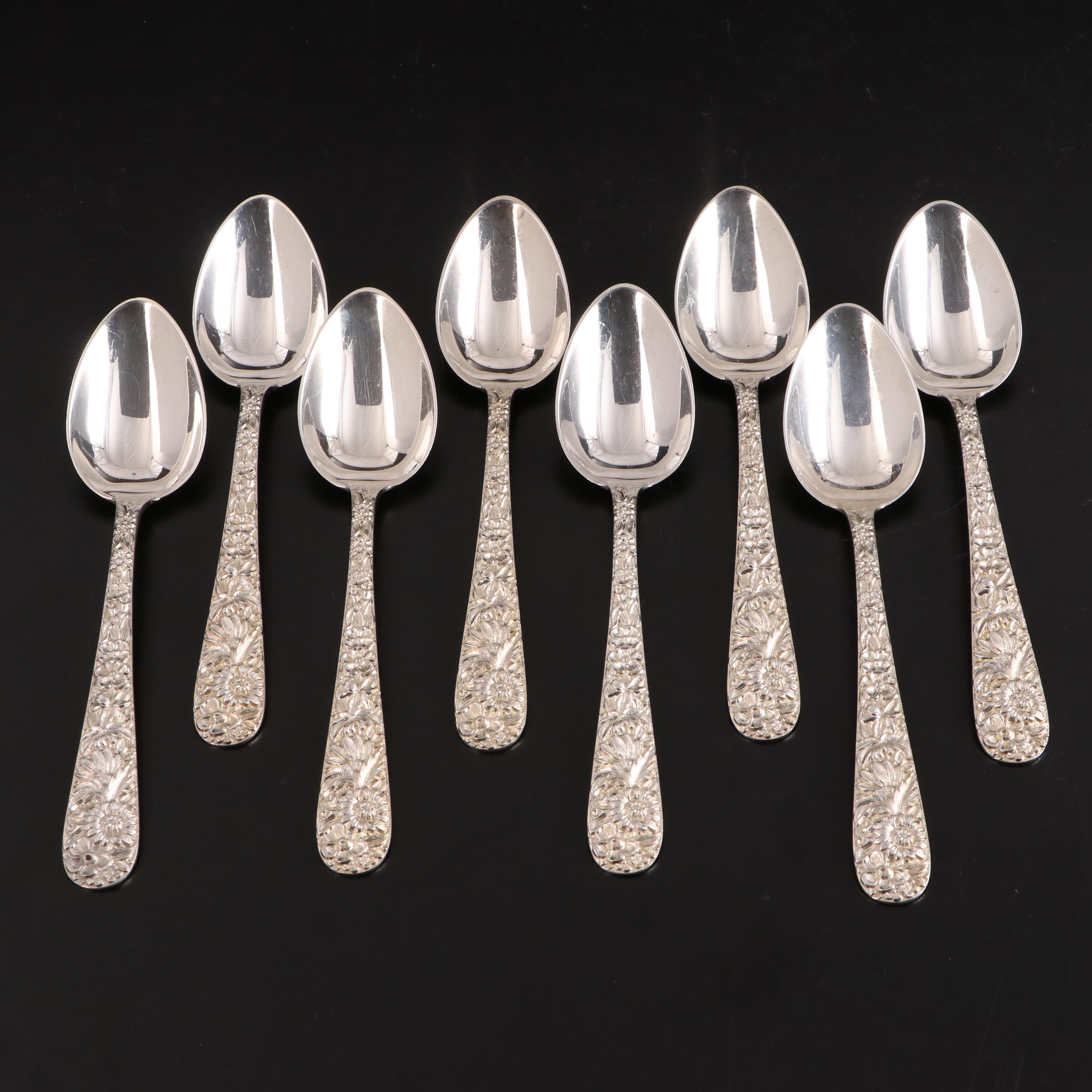 S. Kirk & Son Sterling Silver "Repoussé" Teaspoons, Late 19th Century ...