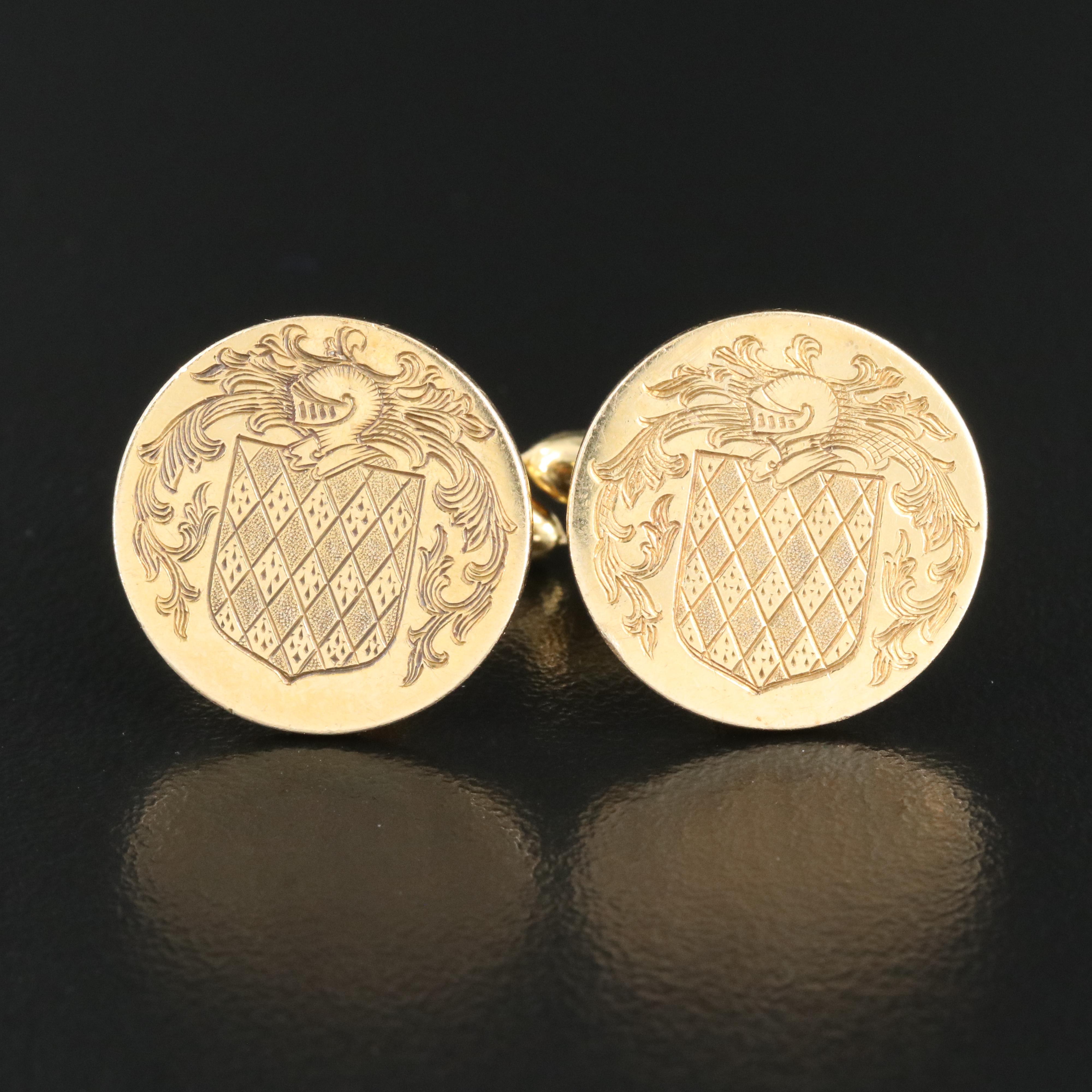 Vintage Dolan & Bullock 14K Heraldic Cufflinks | EBTH