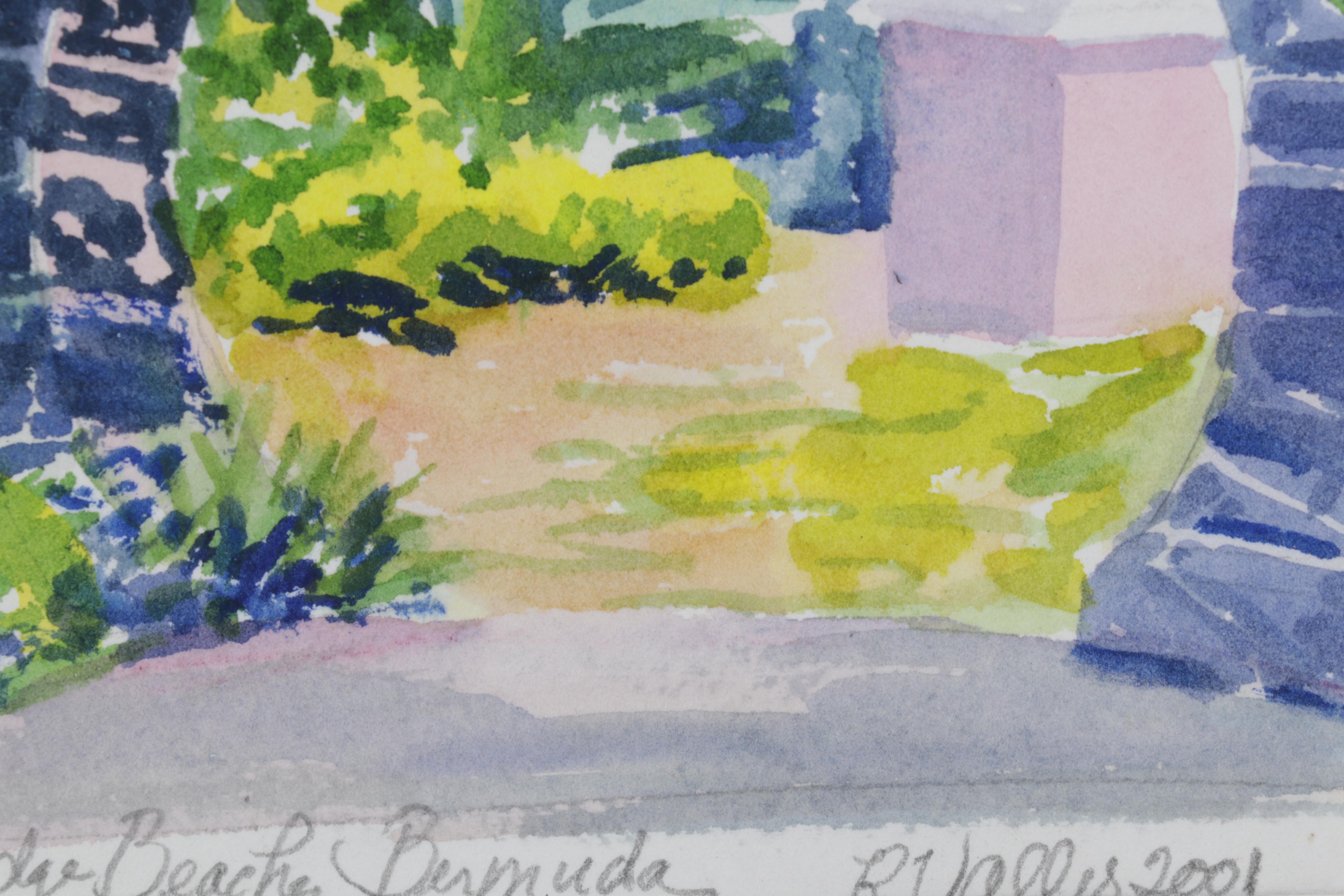 Ruth Vallis Watercolor Painting "Moon Gate, Cambridge Beach, Bermuda ...