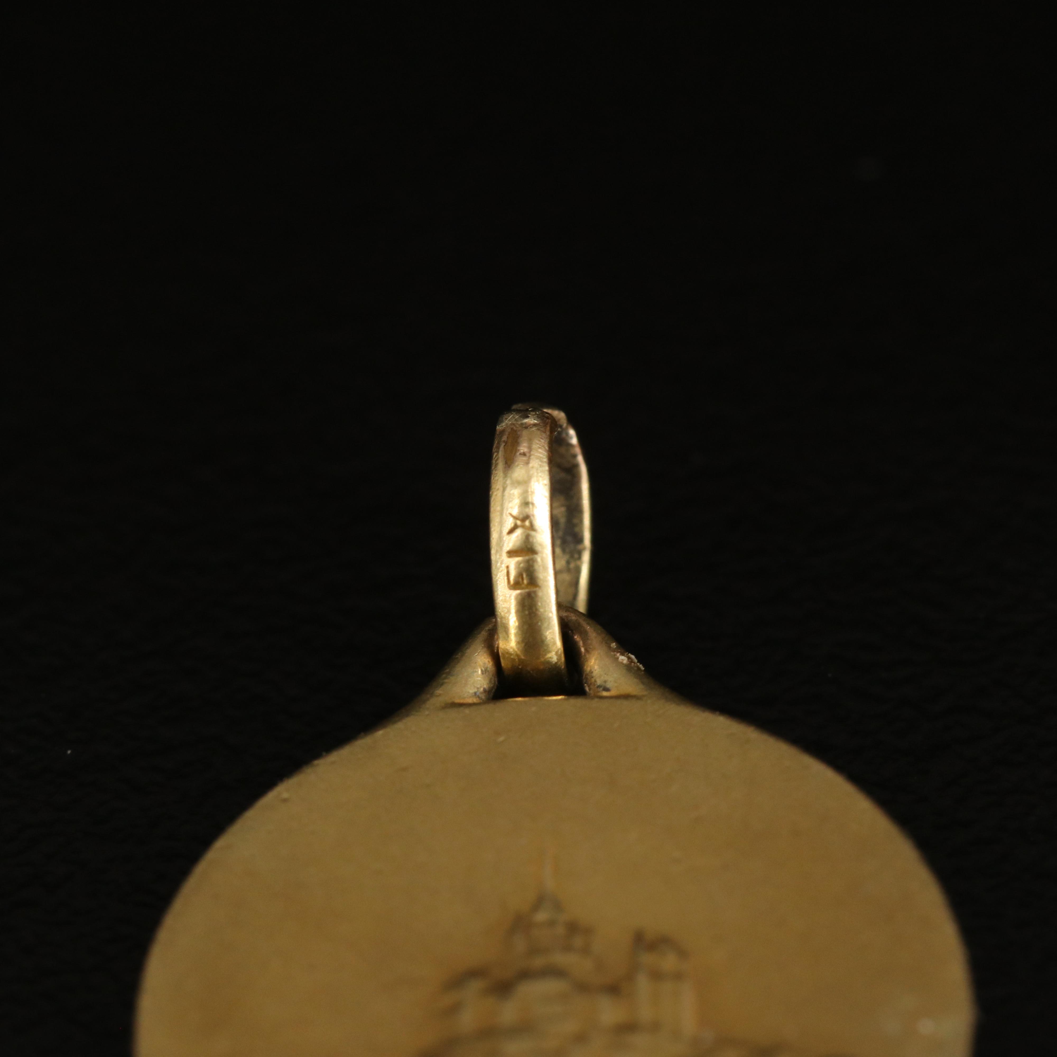 14K Crest Charm with St. Michael Pendant | EBTH