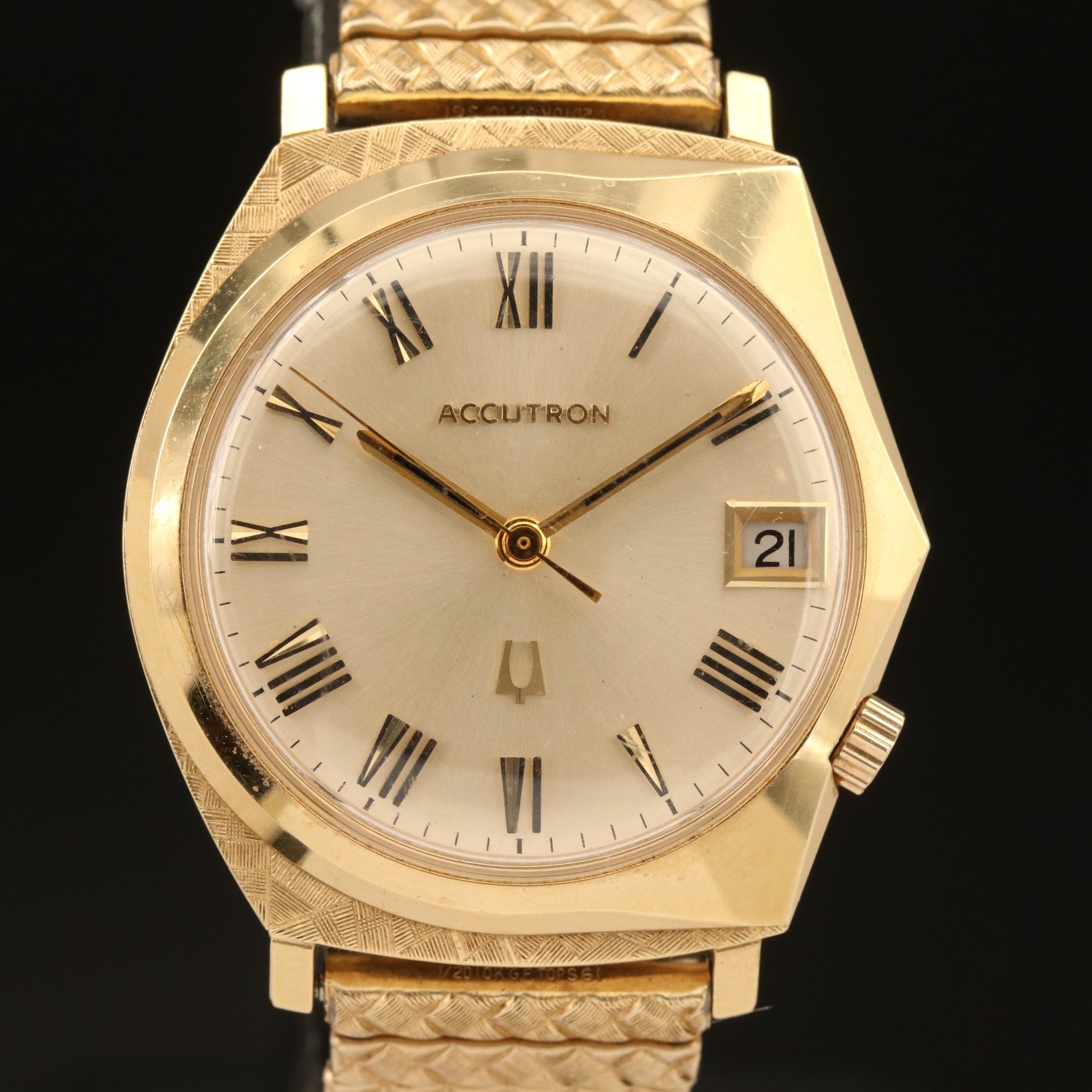 1967 14K Bulova Accutron Tuning Fork Wristwatch | EBTH