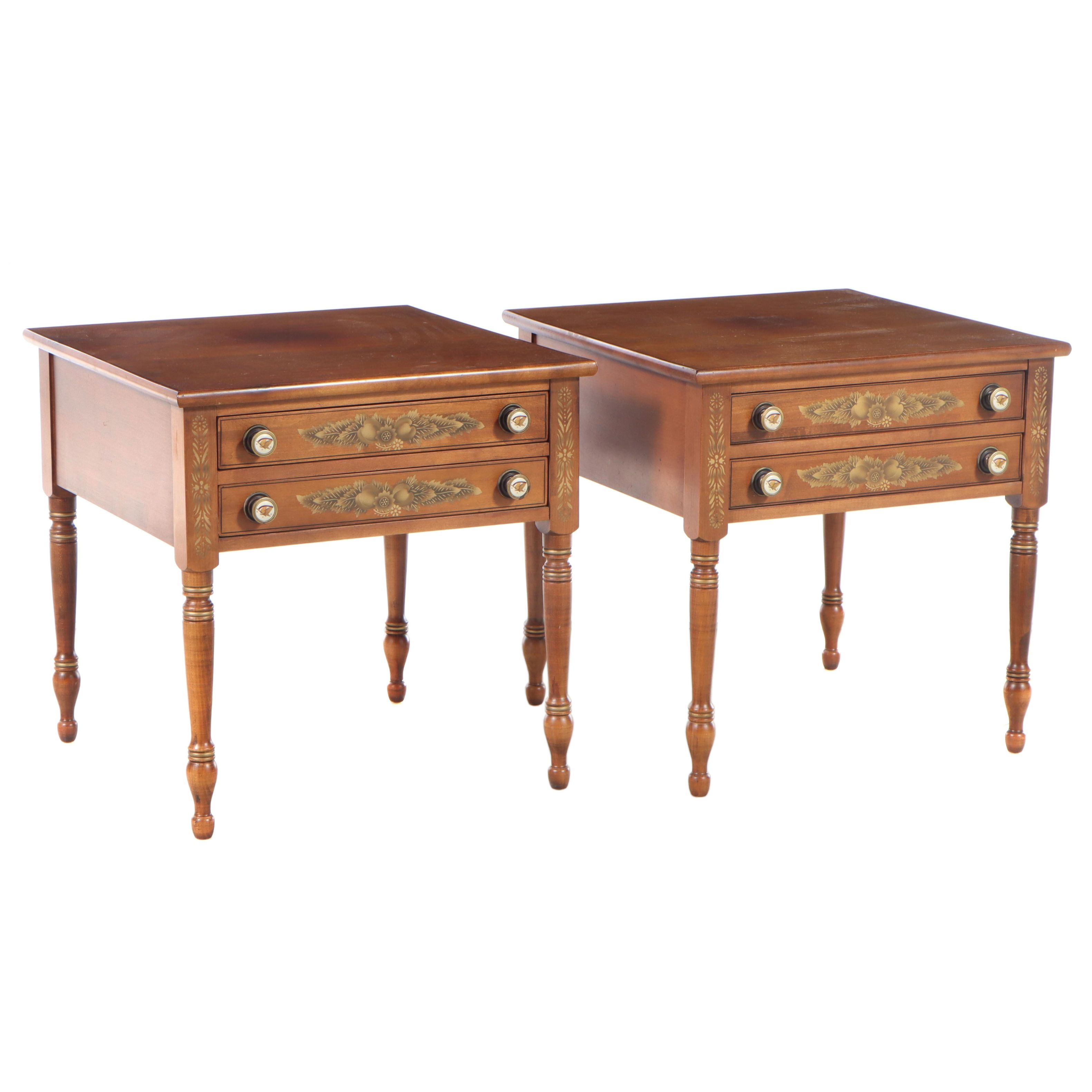 Pair of L. Hitchcock Federal Style Maple and Gilt-Stenciled "Fancy ...