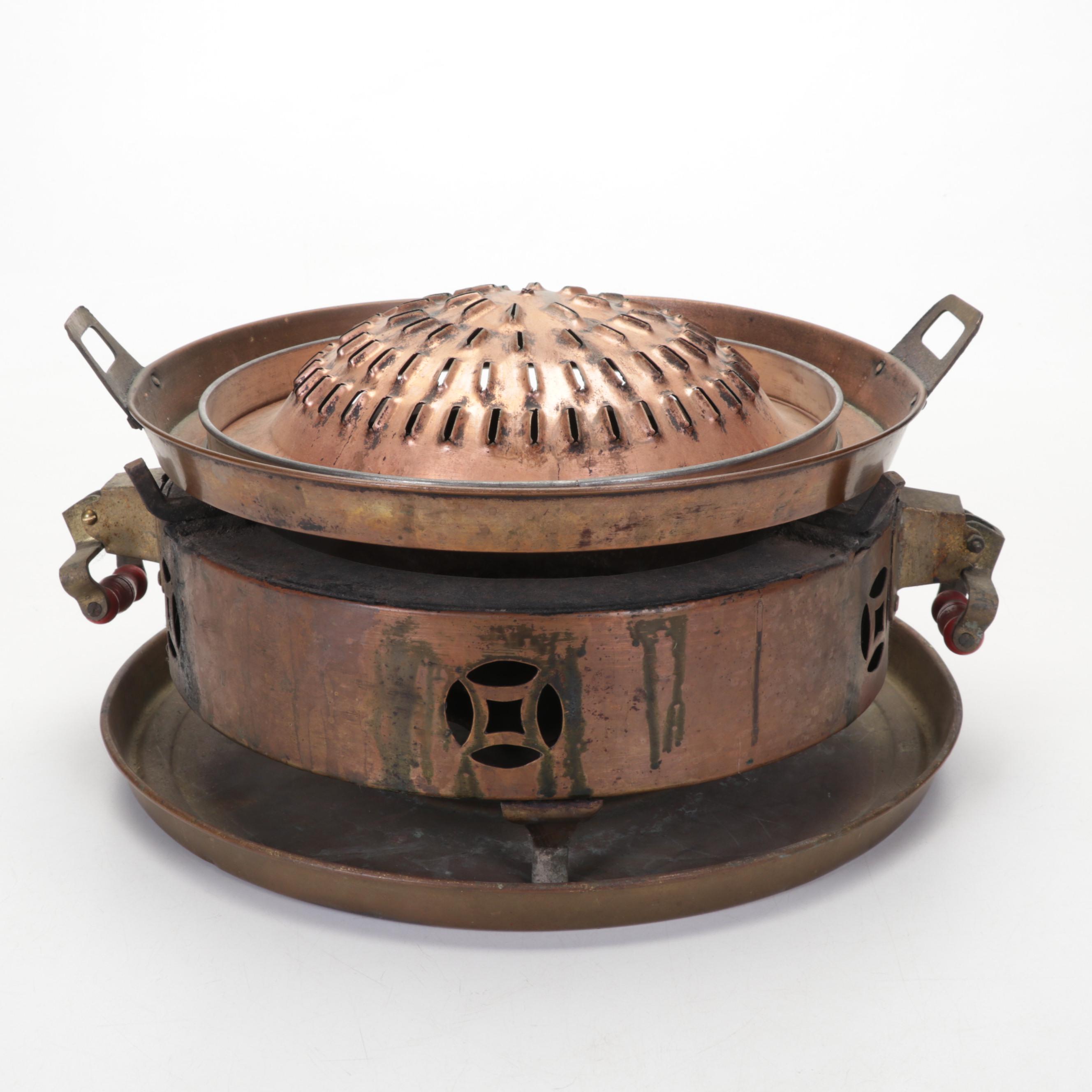 Korean Tabletop Copper Barbecue Grill, 20th Century | EBTH