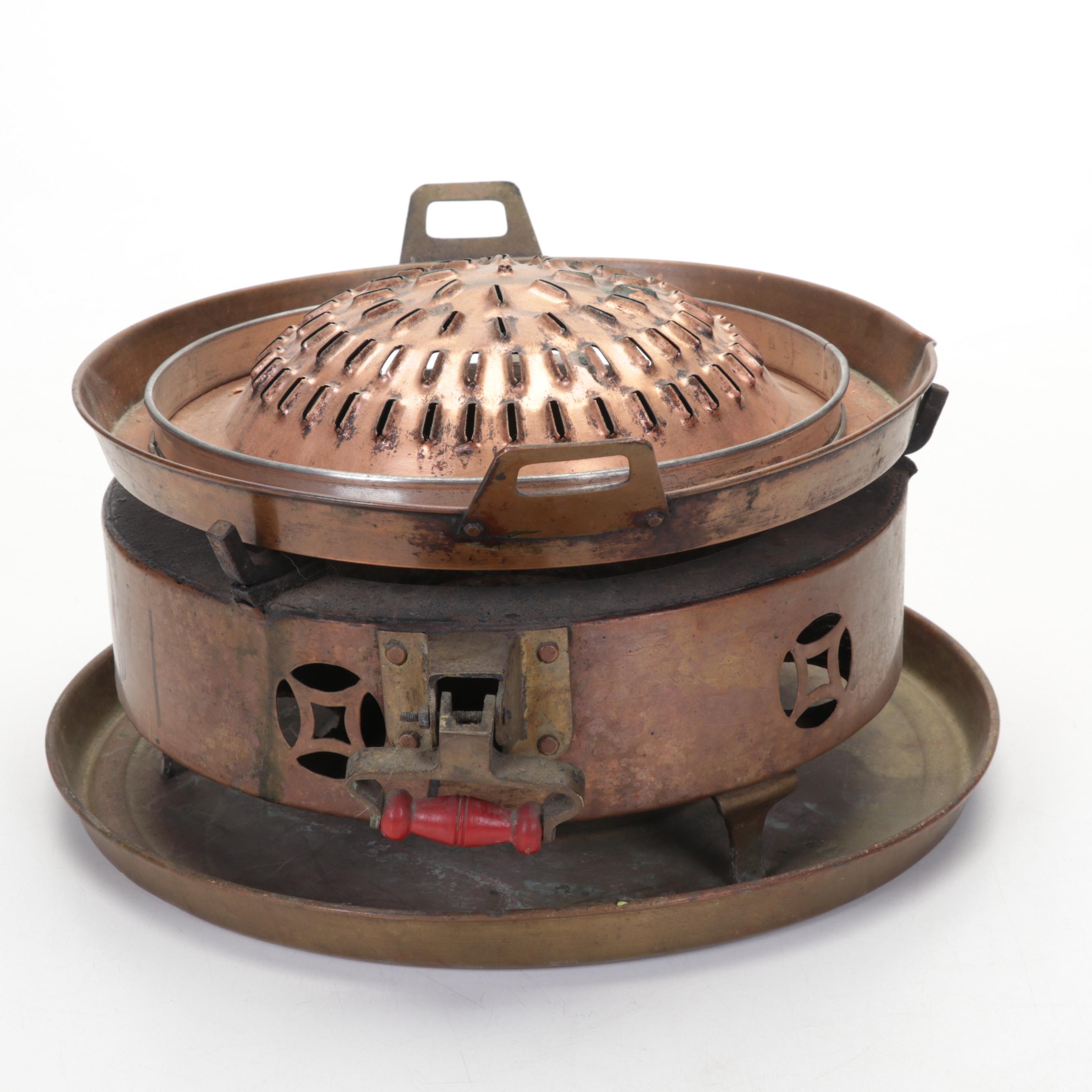 Korean Tabletop Copper Barbecue Grill, 20th Century | EBTH