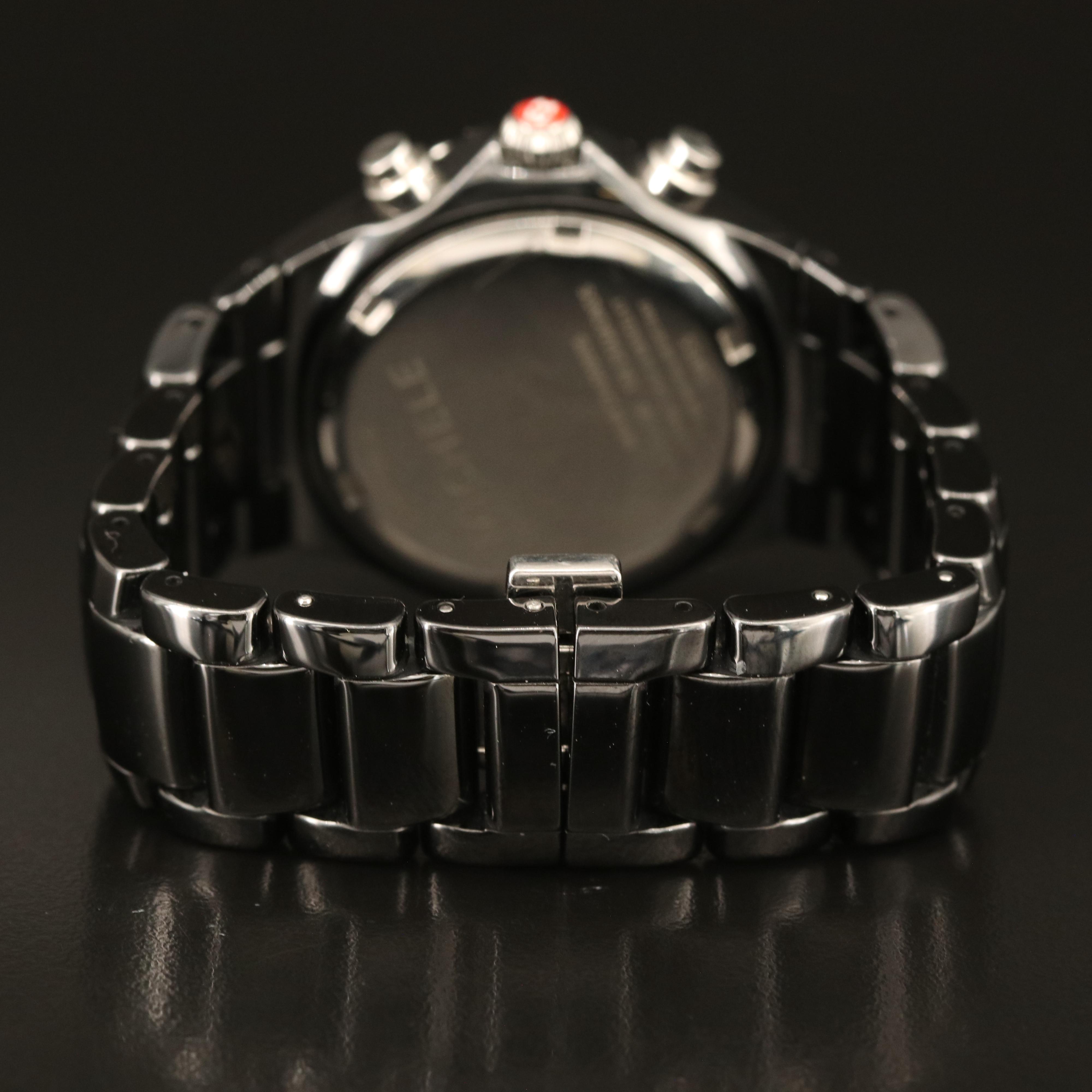 Michele Tahitian Diamond and Ceramic Quartz Chronograph Wristwatch | EBTH
