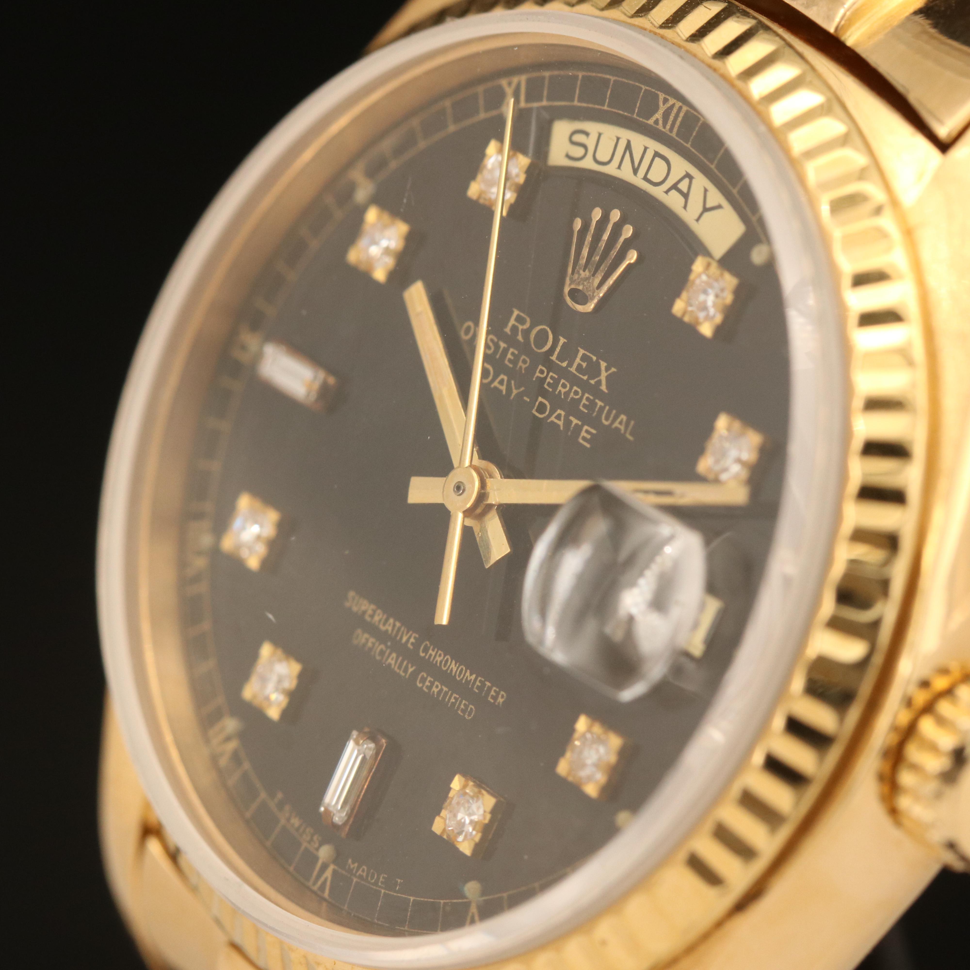 1979 Rolex Presidential Day-Date 18K Diamond Wristwatch | EBTH
