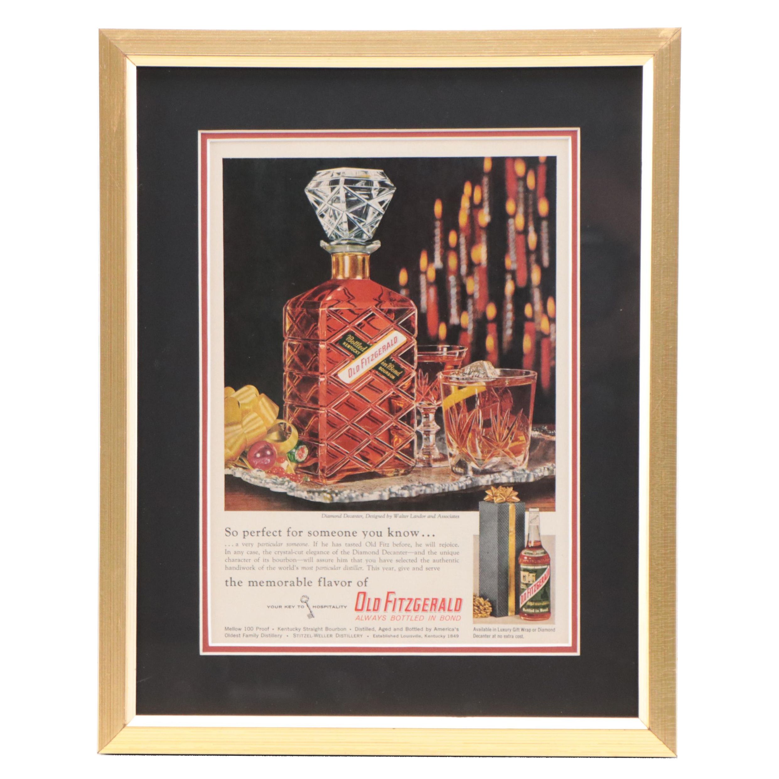 Old Fitzgerald Bourbon Whiskey Offset Lithograph Advertisement, Circa ...