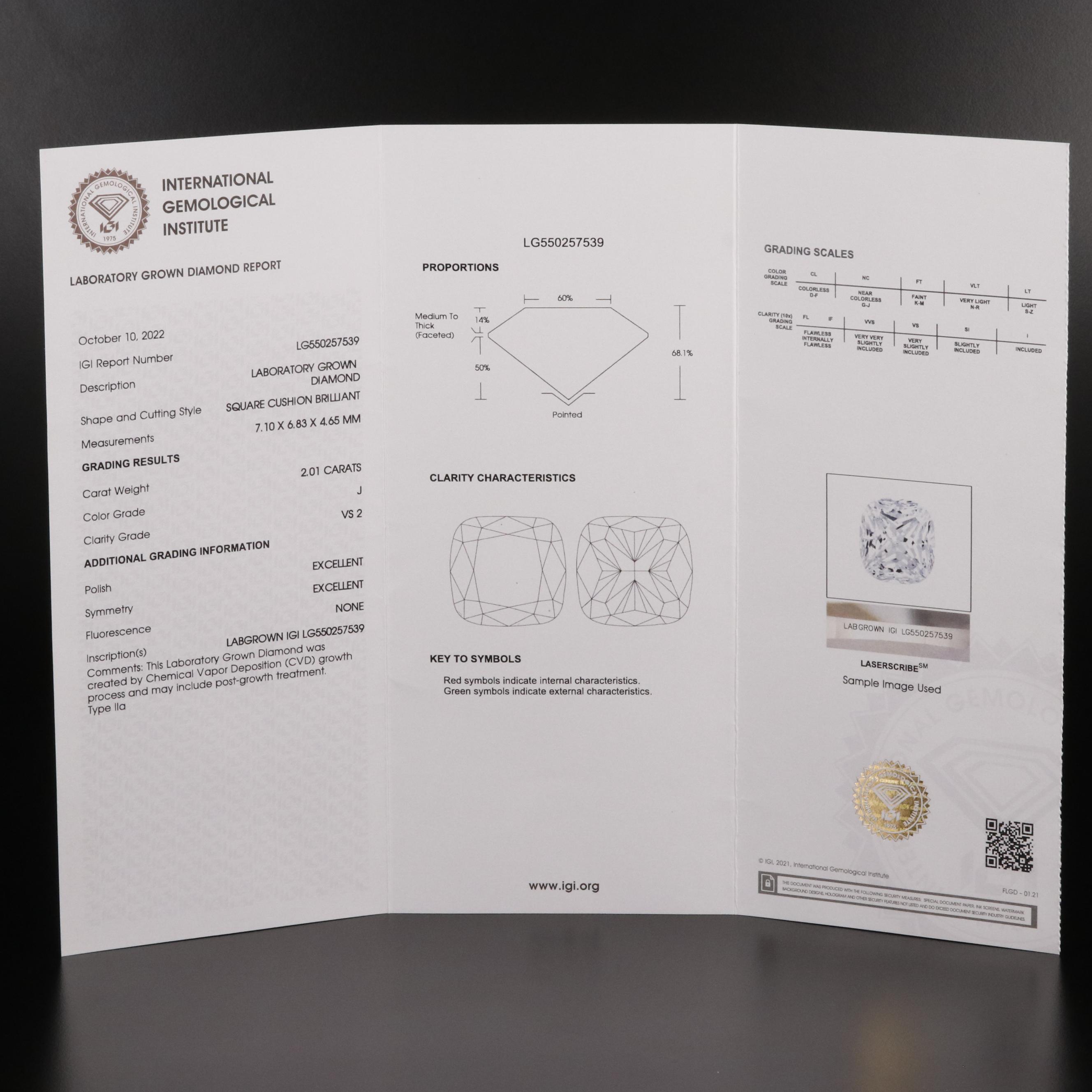Loose 2.01 CT Lab Grown Diamond with IGI Report | EBTH
