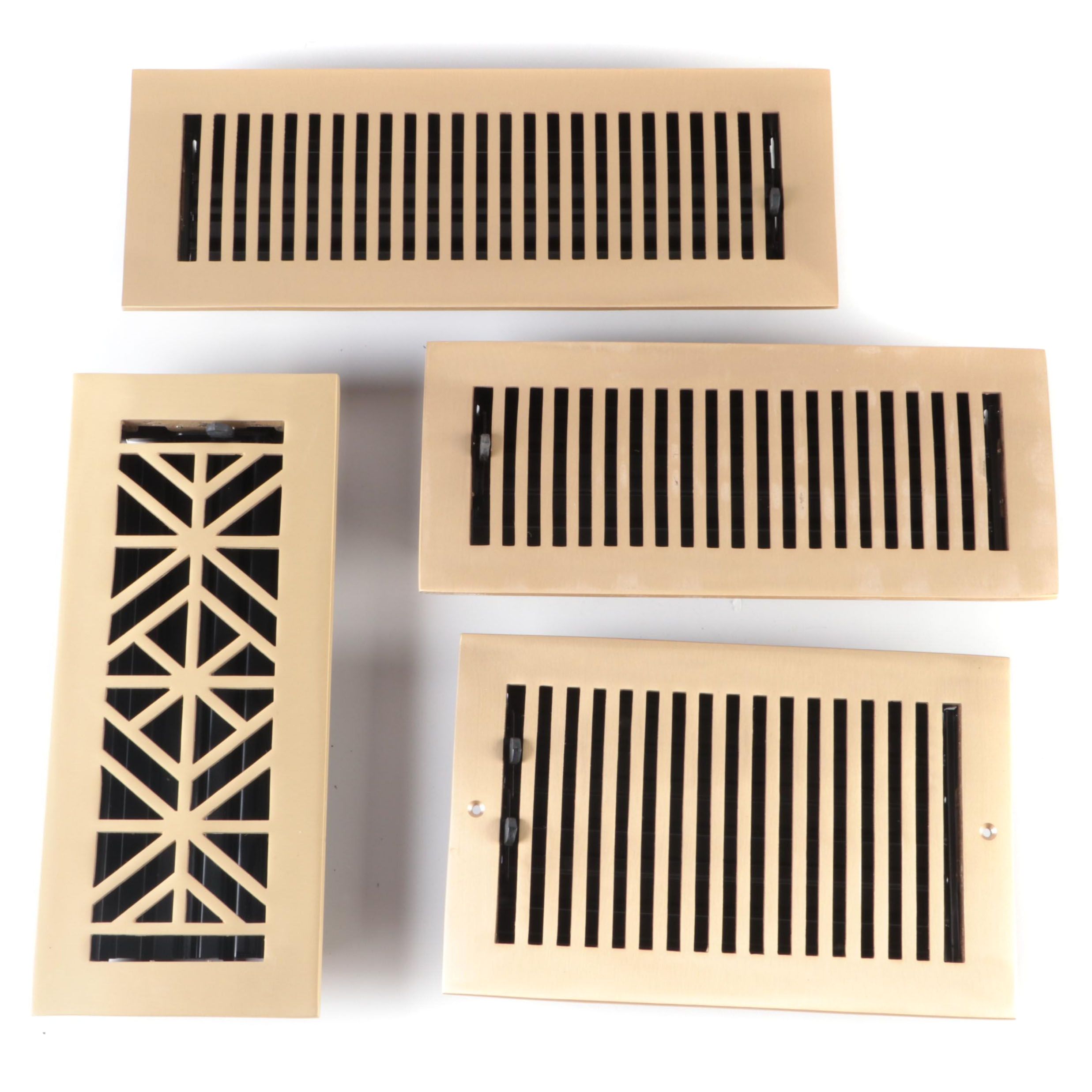 Brushed Brass Finish Floor Air Registers | EBTH